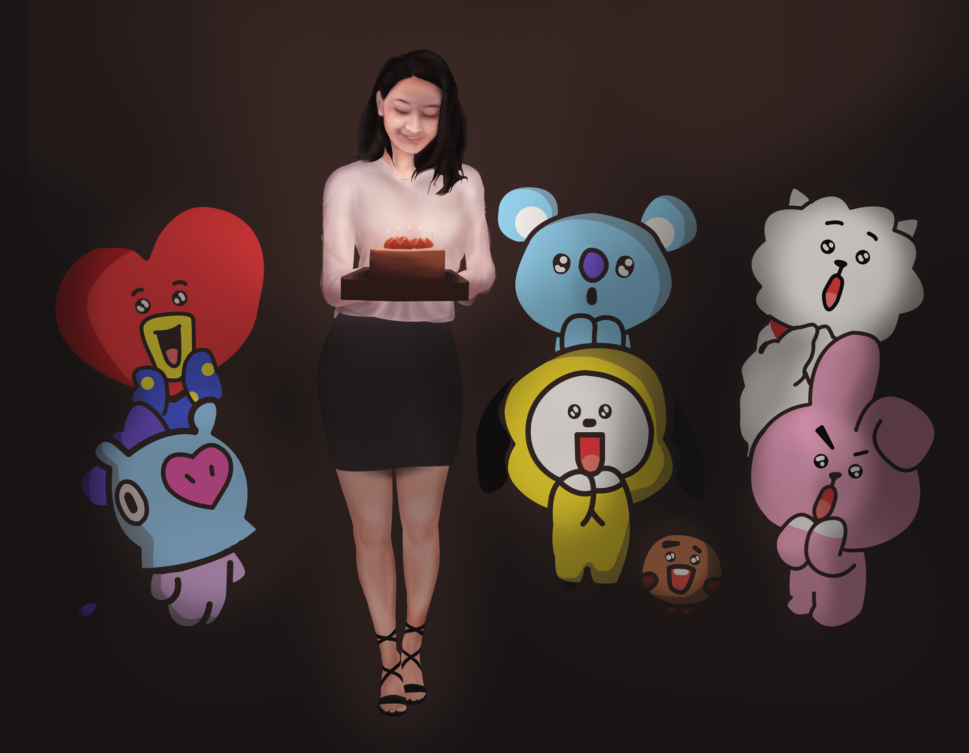 ArtStation - BT21 Birthday Cake