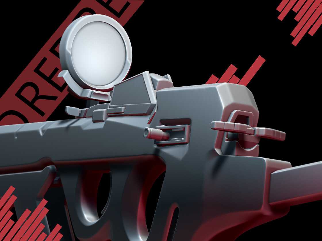 ArtStation - Sub Machine Gun 27, High Poly Model