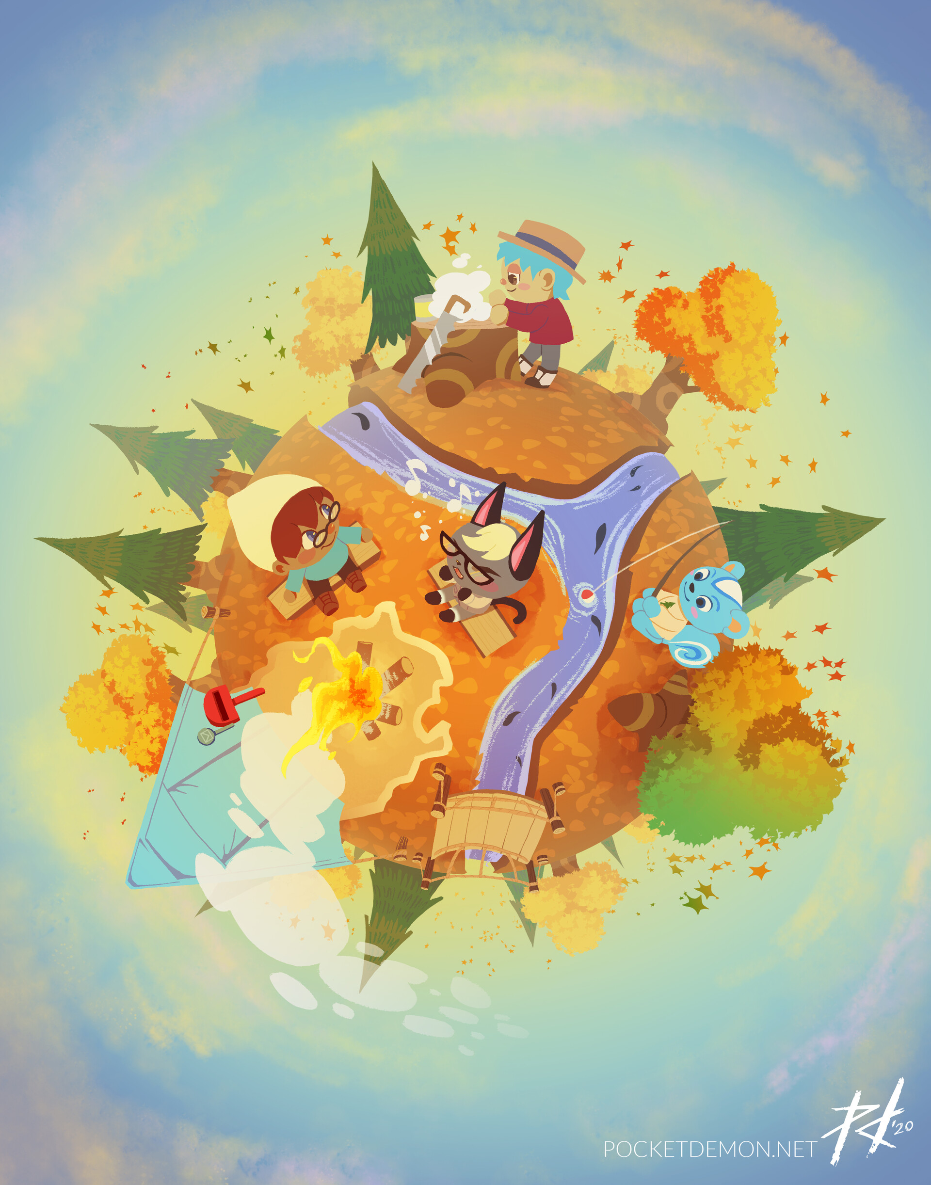 ArtStation - Autumn Feelings - Animal Crossing: New Horizons Fanart