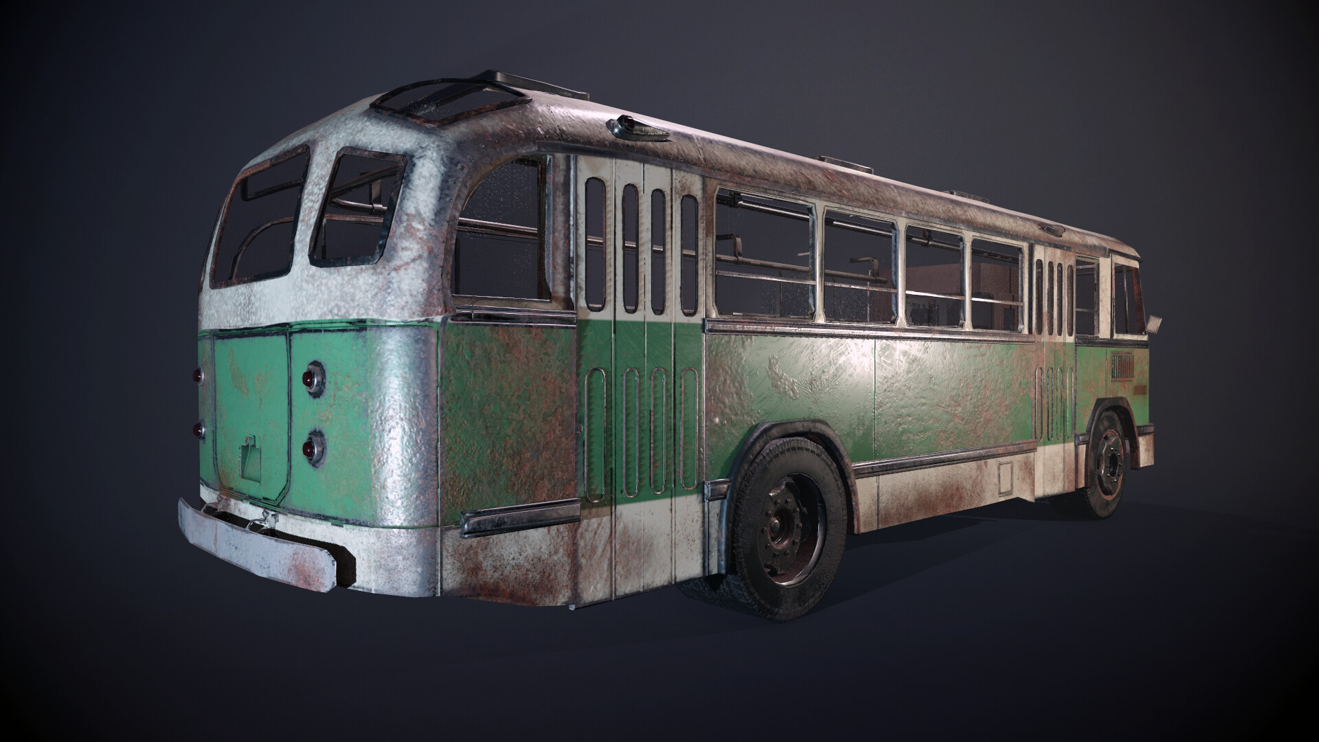 Vukasin Gajic - Game ready rusty and damaged bus