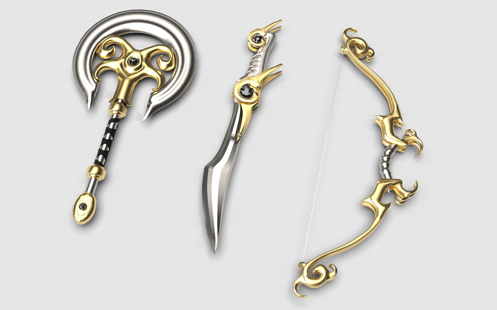 ArtStation - Golden weapons