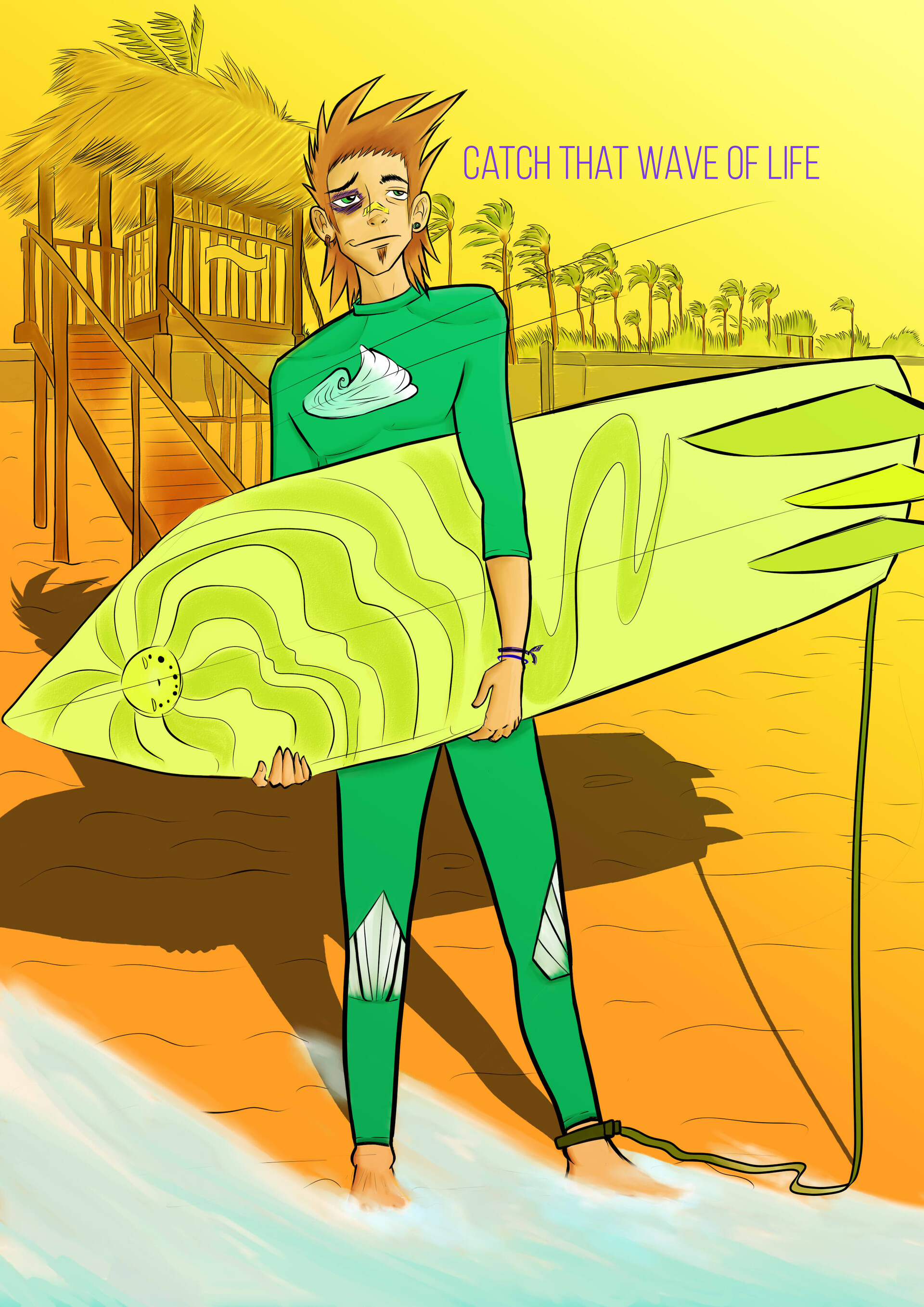 ArtStation - Surfer step by step