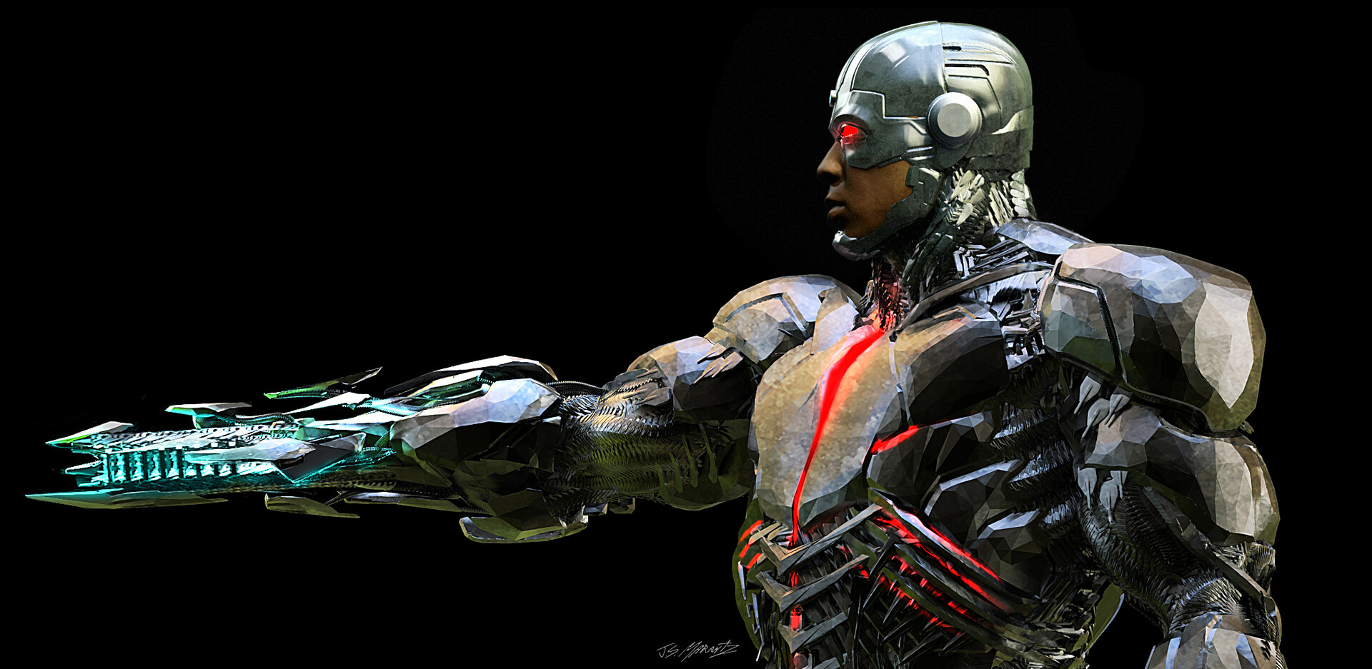 Jerad S. Marantz - CYBORG GUN Concept Art for Justice League