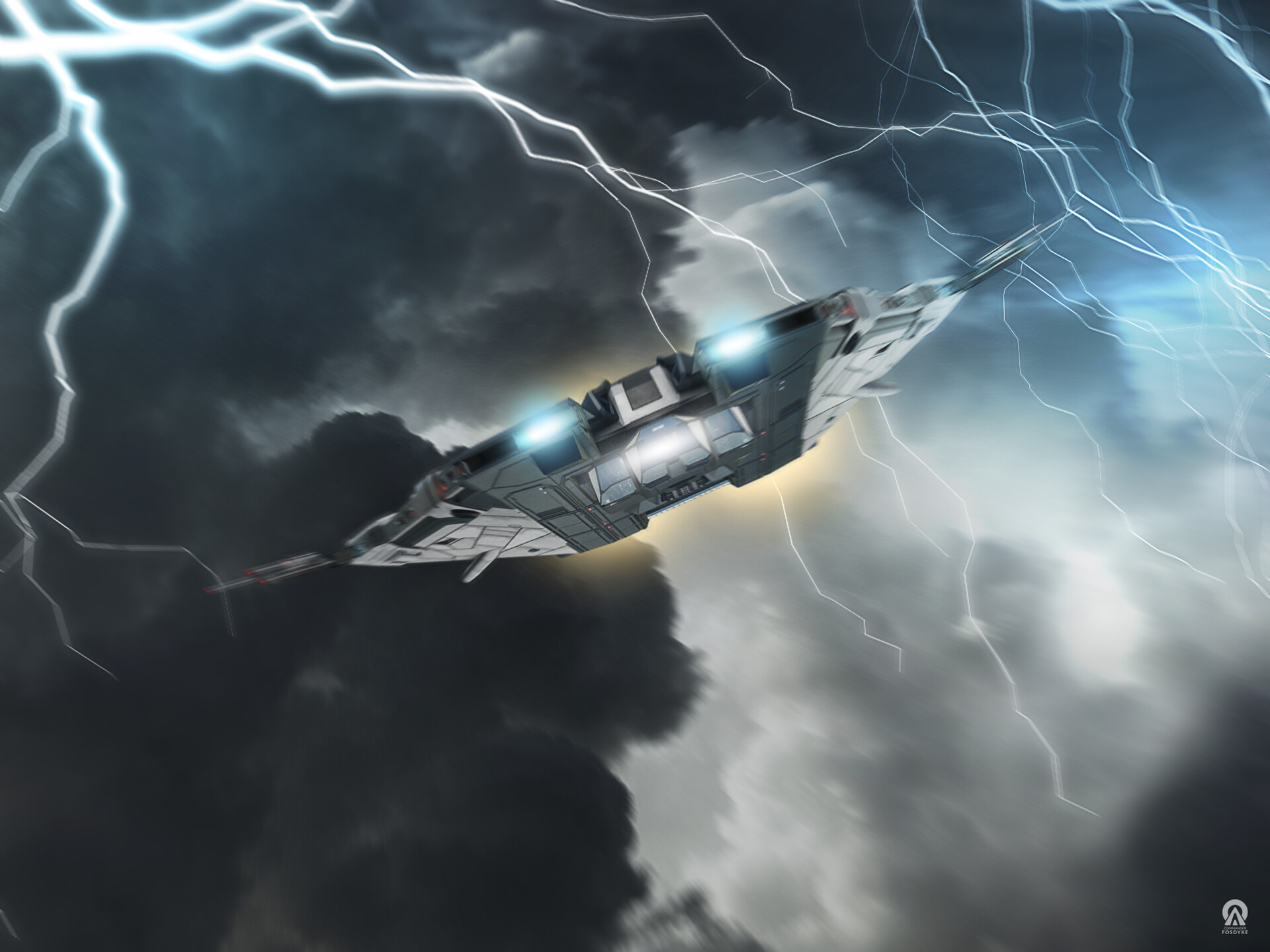 ArtStation - Through the storm - Elite Dangerous Fan Art