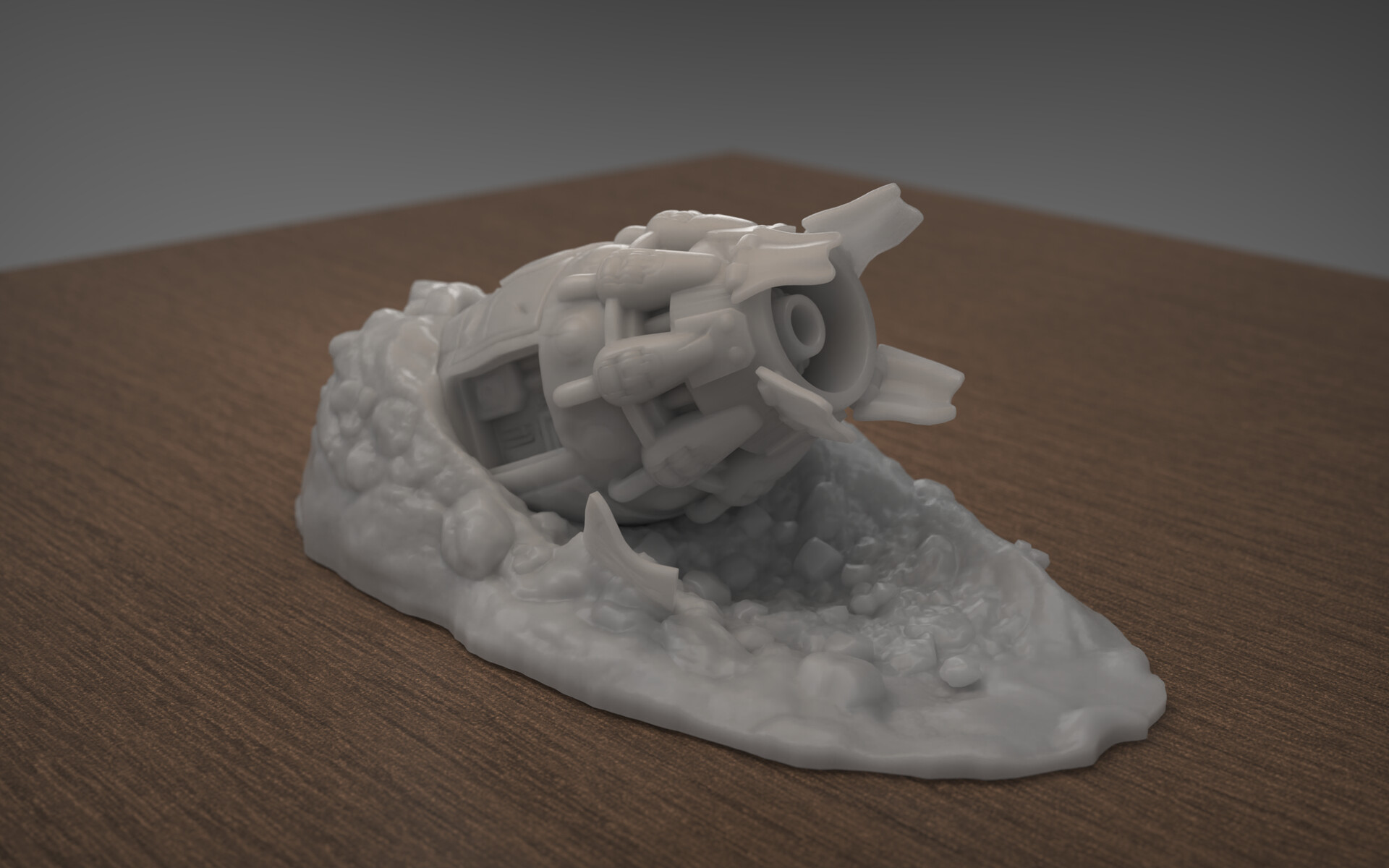 ArtStation - Crashed Sci-Fi Engine SLA 3D Print