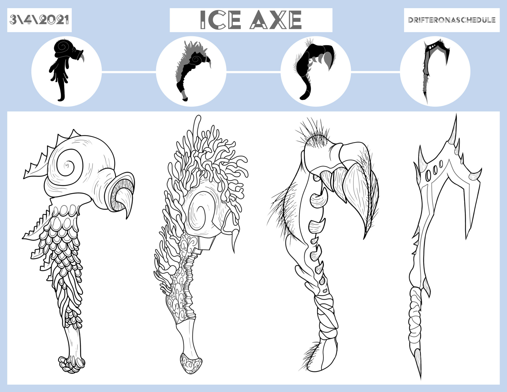 how to draw ice axe