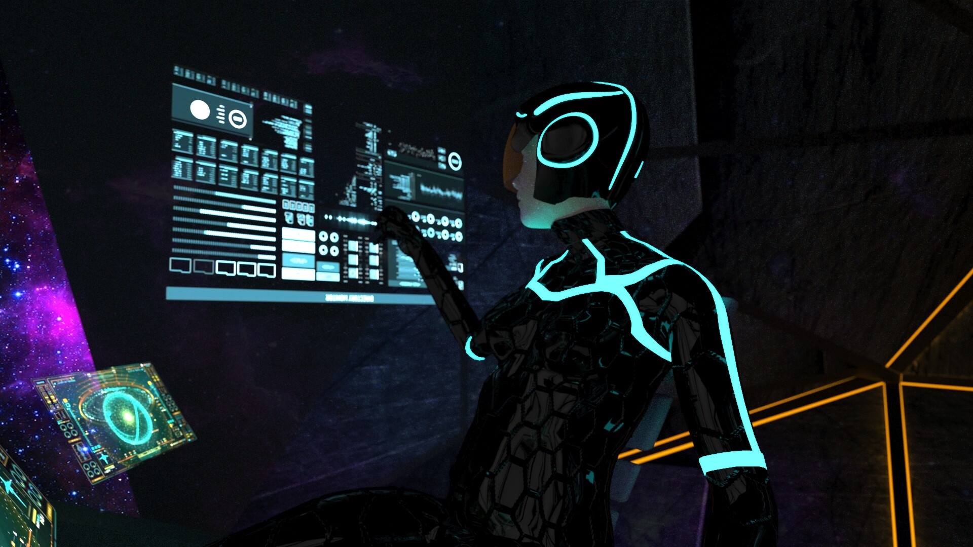 ArtStation - hologram screen scene design