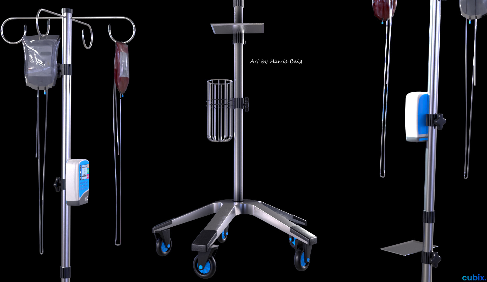 Harris Baig - Medical IV Blood Bag Stand