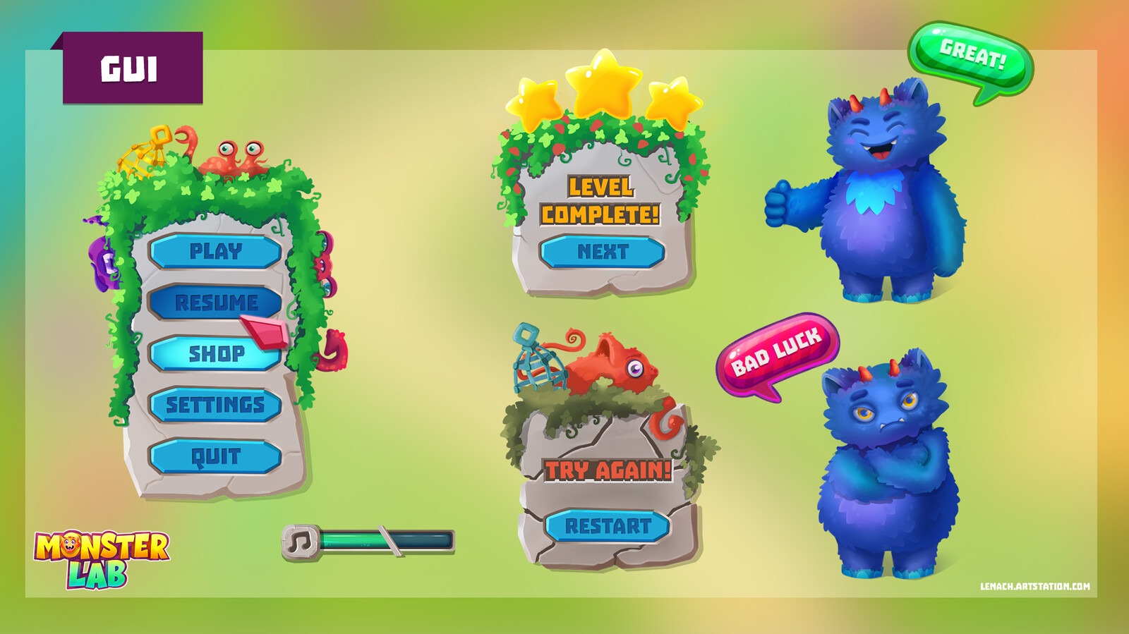 Elena Cherniavskaia - Monster Lab casual mobile match-3 puzzle game