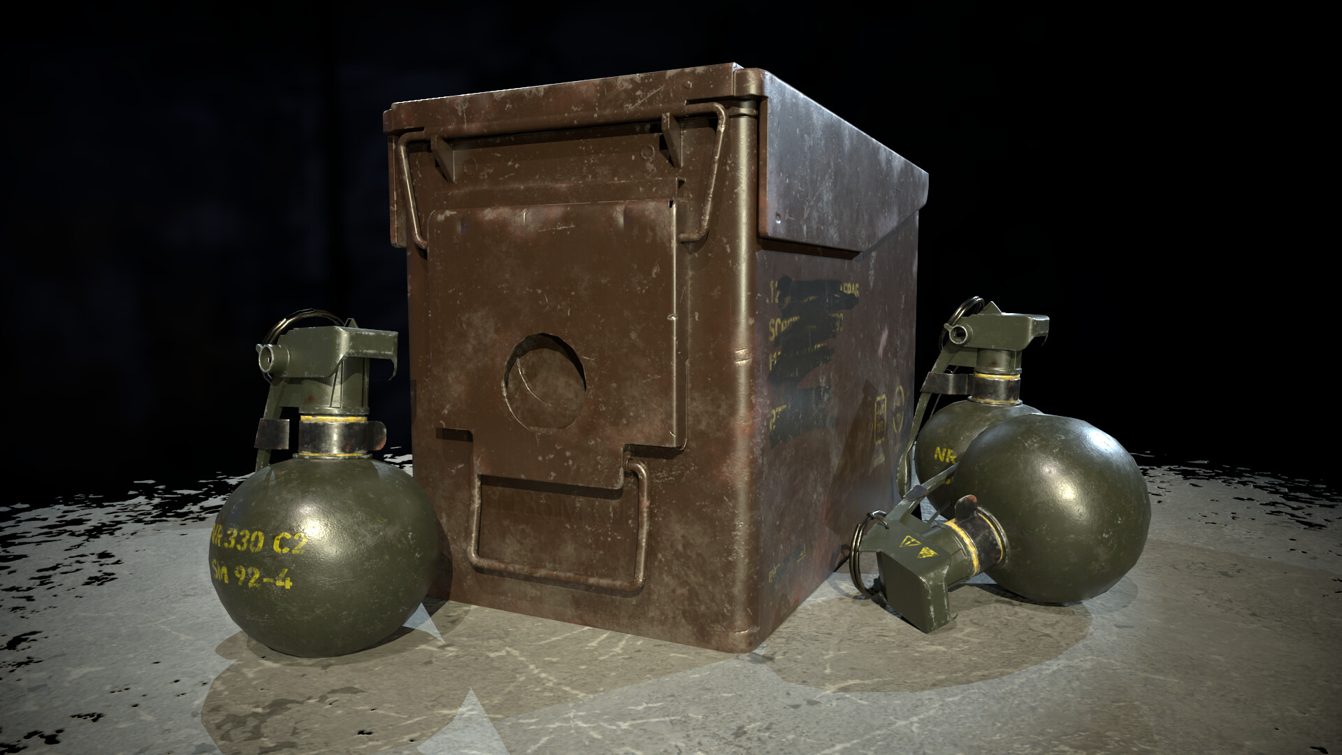 ArtStation - Hand Grenades Ammunition Box