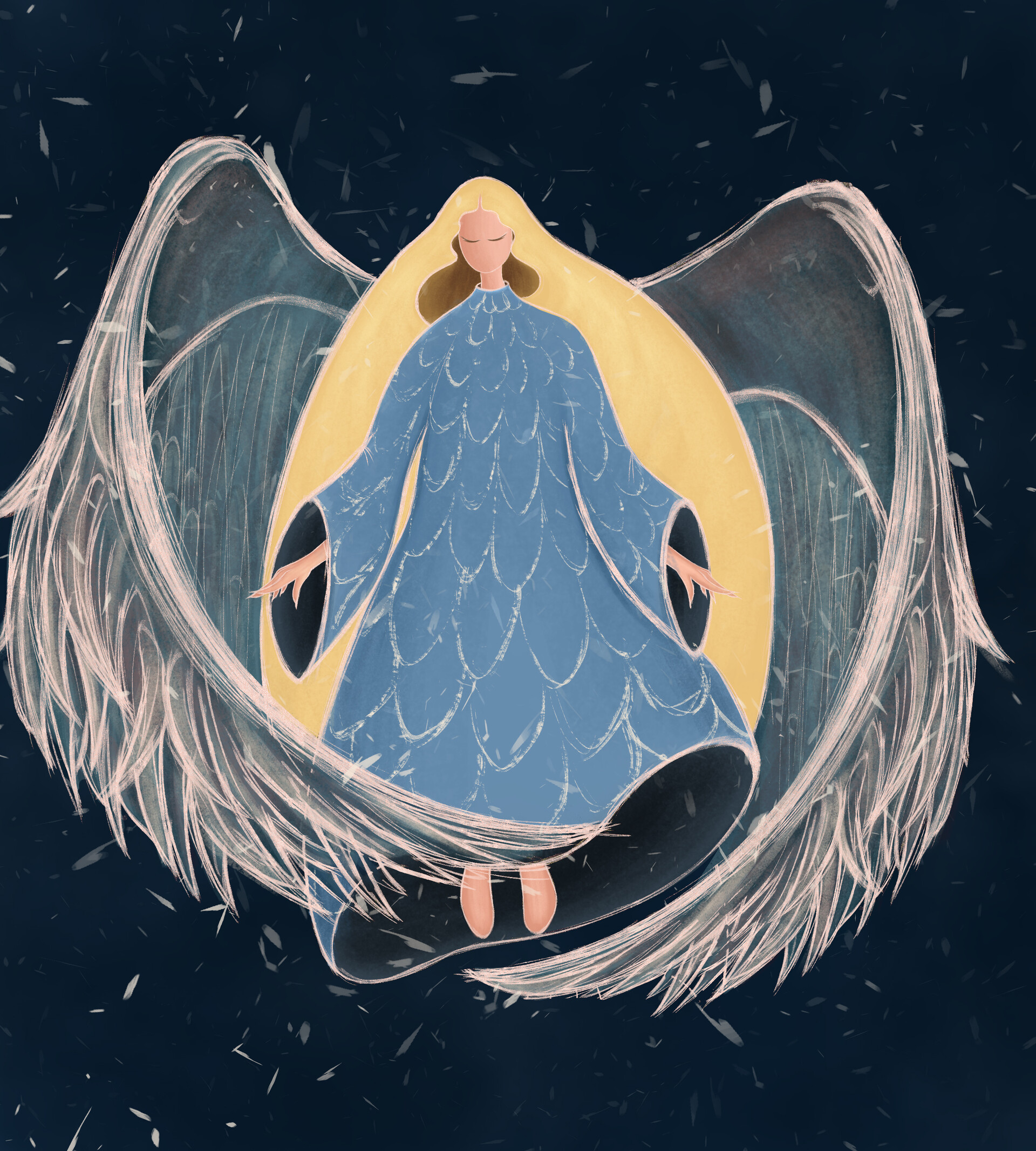 ArtStation - Winter Angel in the city