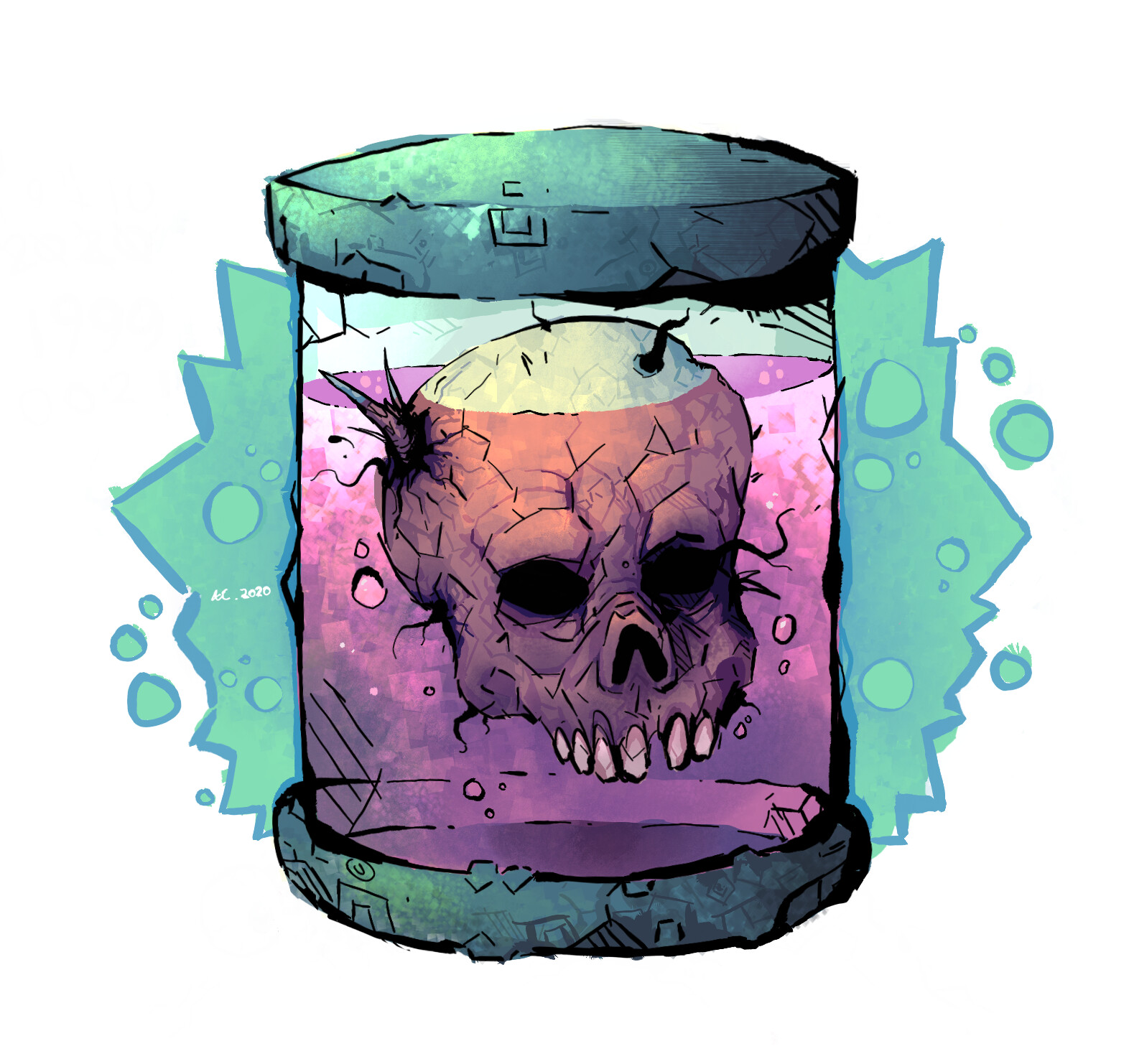 ArtStation - Skull in a Jar