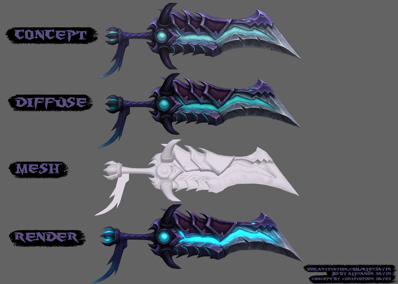 Alexandr Savin - Stormbreath - WoW Legion Fury Warrior Artifact (Fanart)