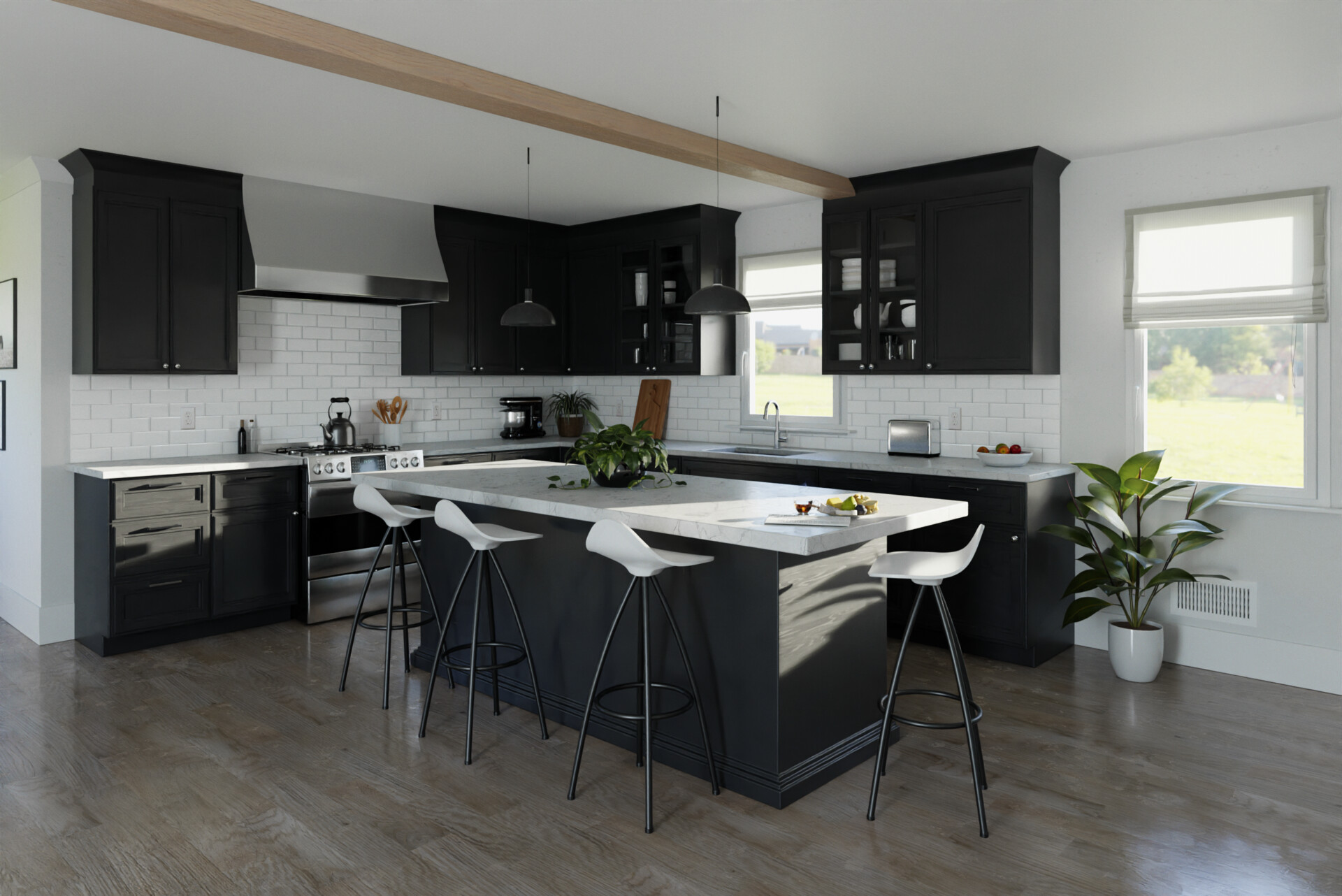 ArtStation - Black and White Kitchen