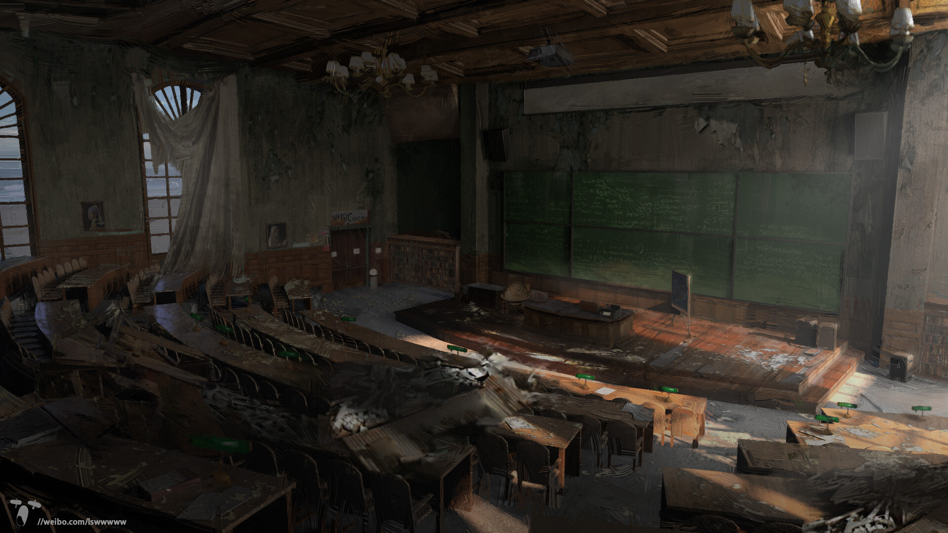 ArtStation - abandoned lecture classroom