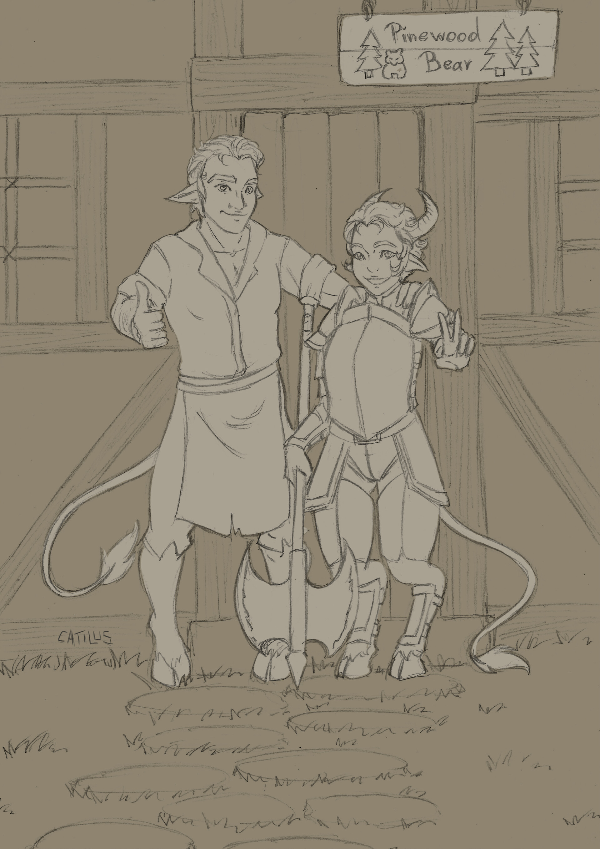 ArtStation - Aaron the Cook and Aandrea the Barbarian, Half-Minotaur Twins