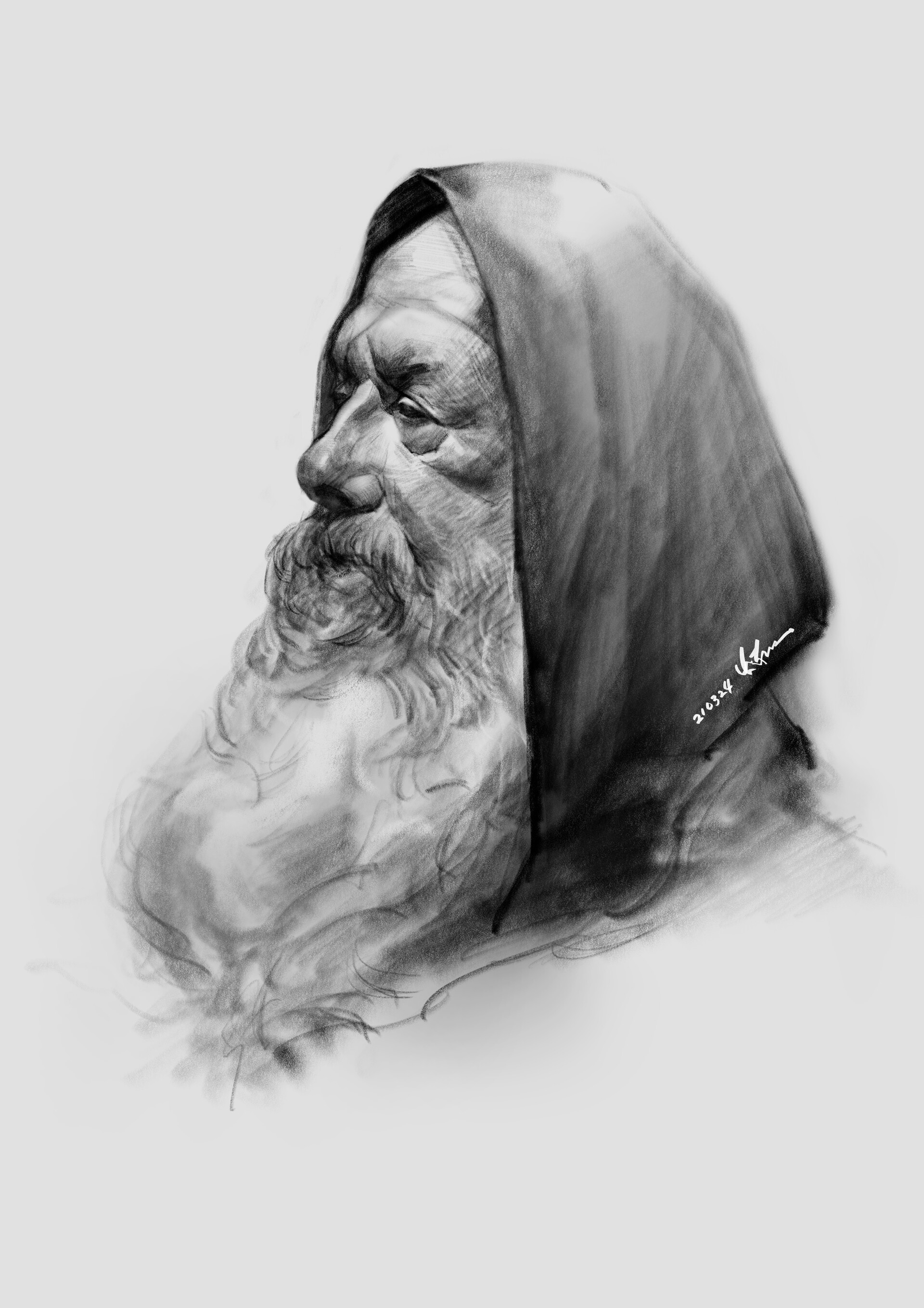 how to draw a man in a hood