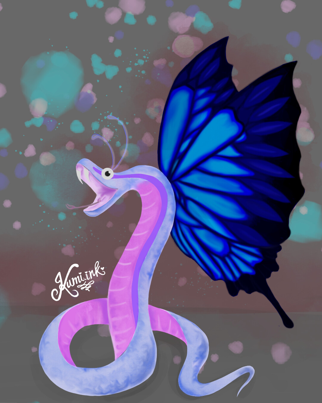 how to draw a flying snake