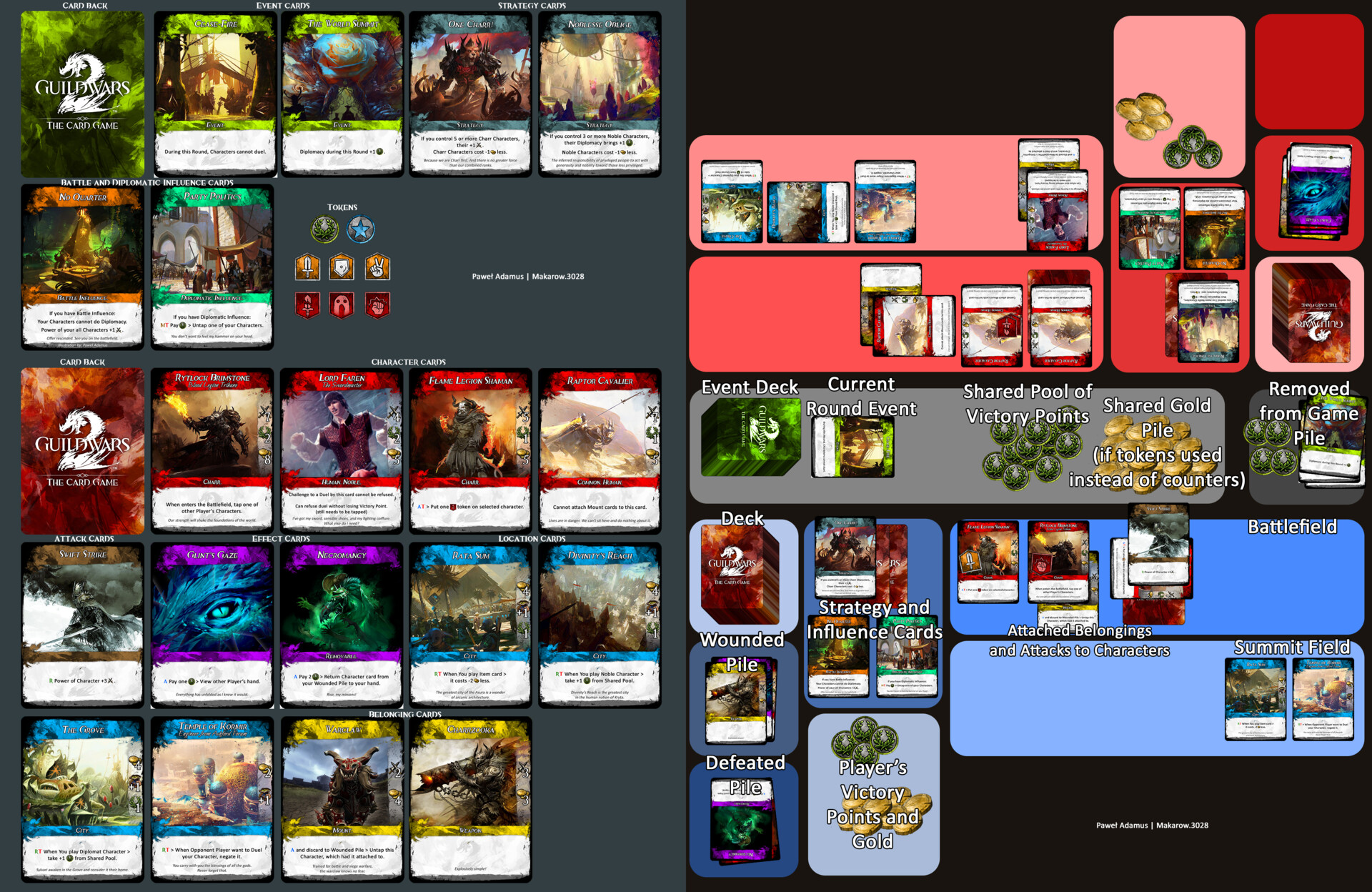 Paweł Adamus - [Fan made Mockup] Idea for Guild Wars 2 Trading Card Game