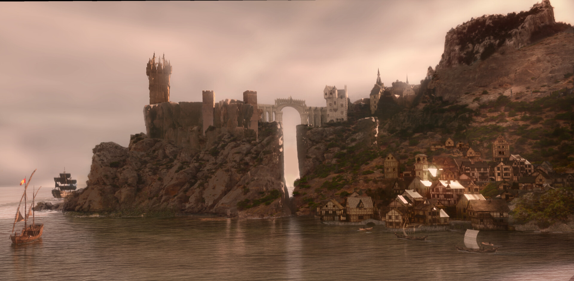 ArtStation - Medieval Coastal Village