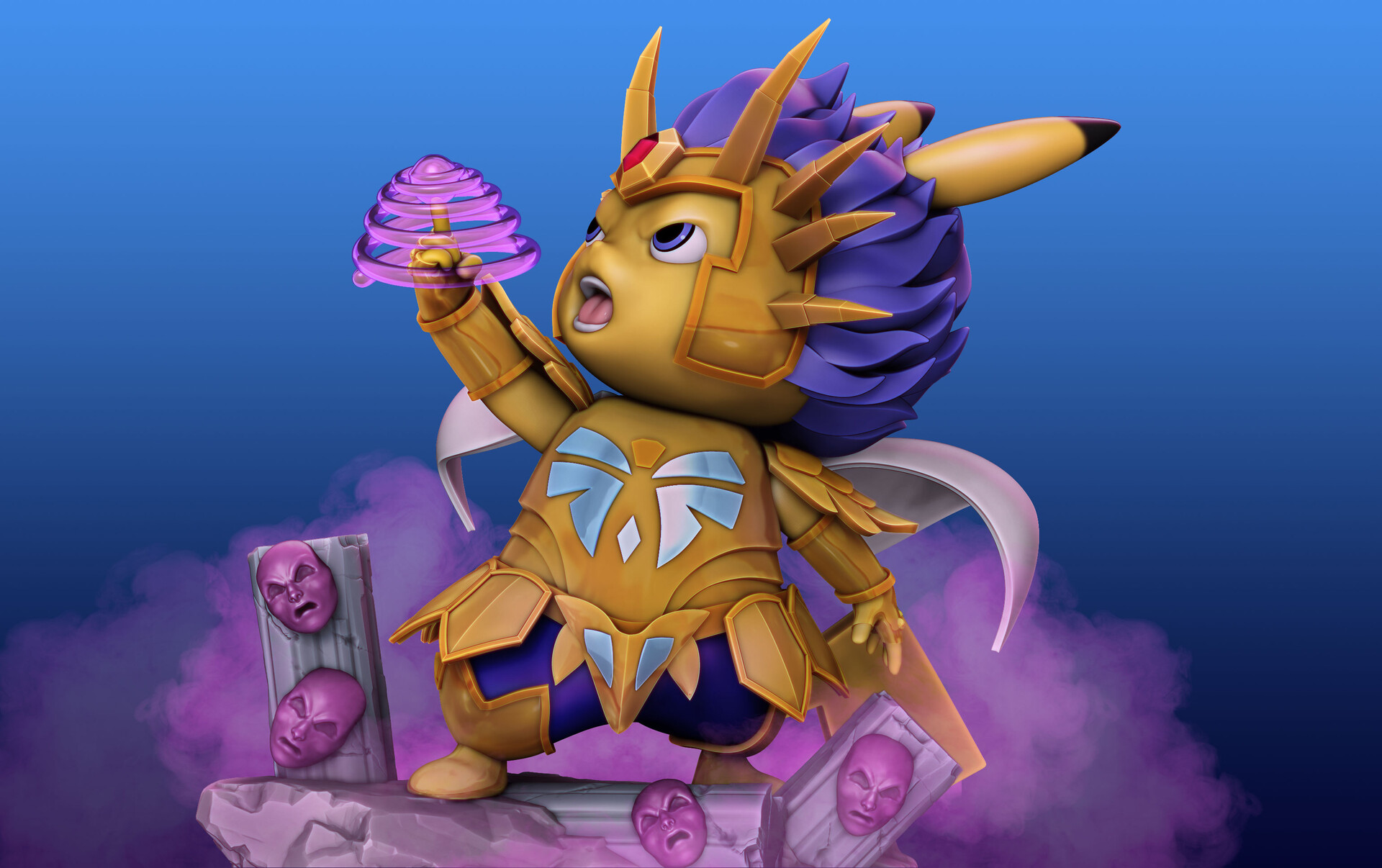 ArtStation - Pikachu cancer death mask