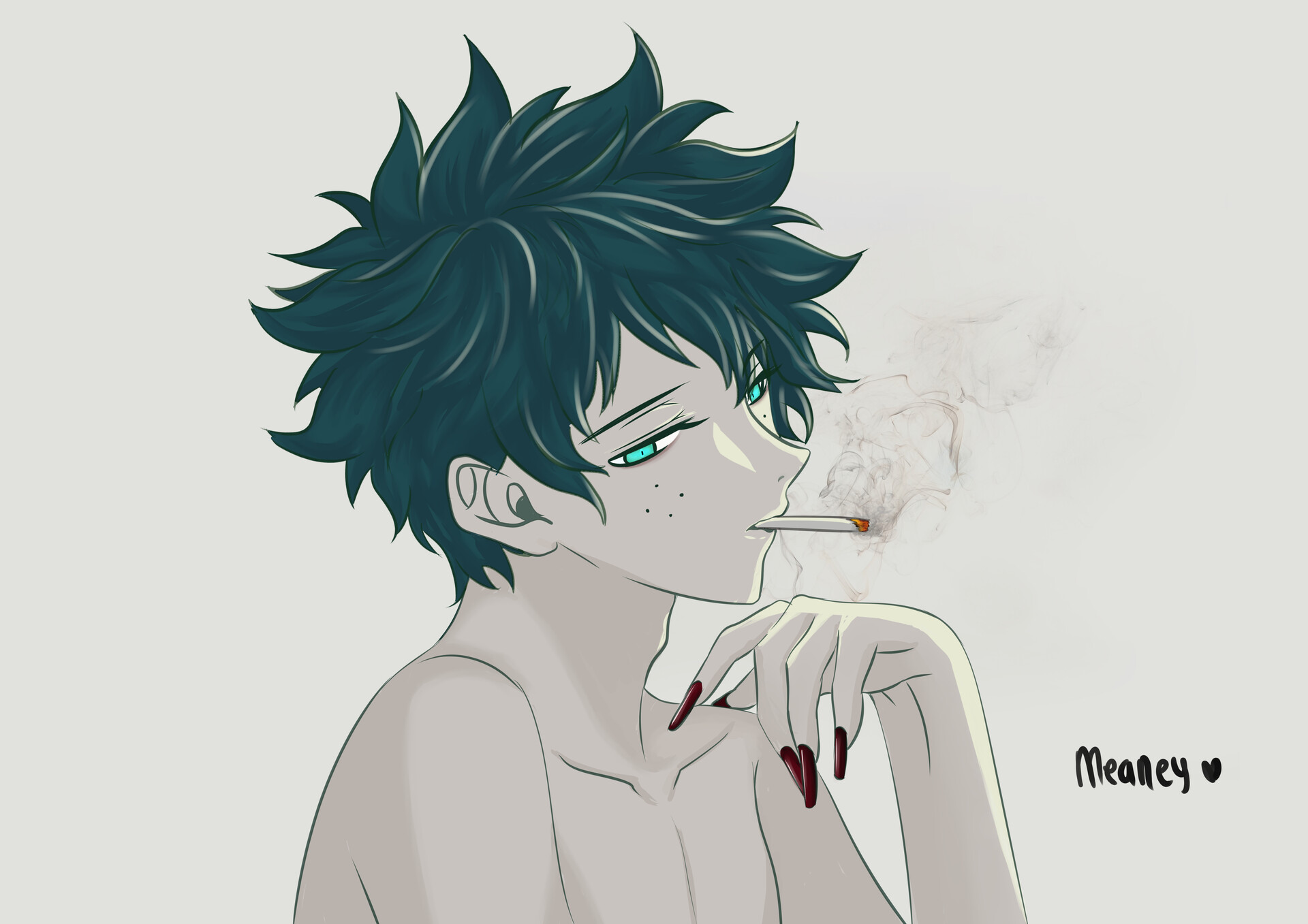 ArtStation - Deku Smoking