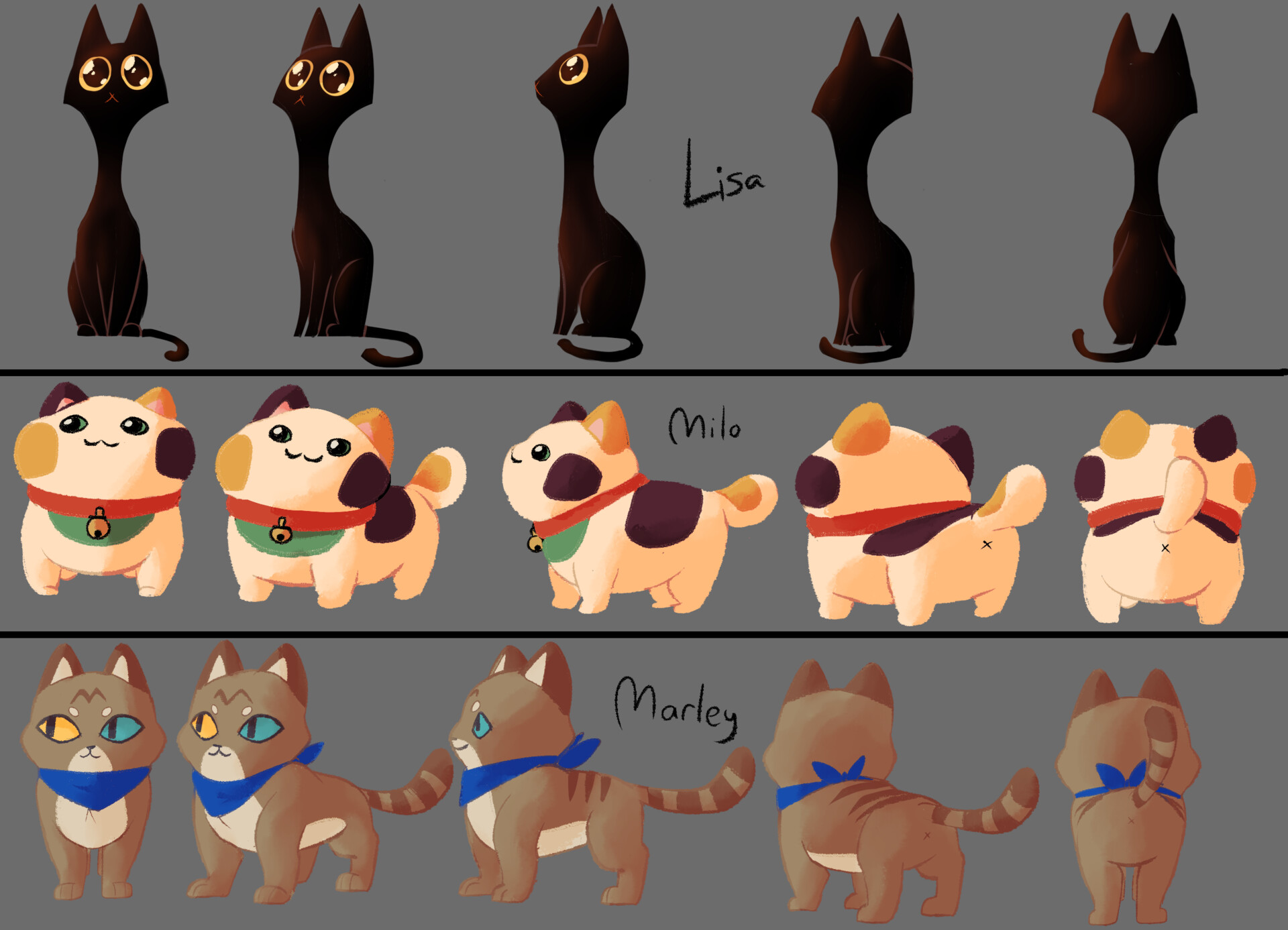 ArtStation - Cat Character Turn Arounds