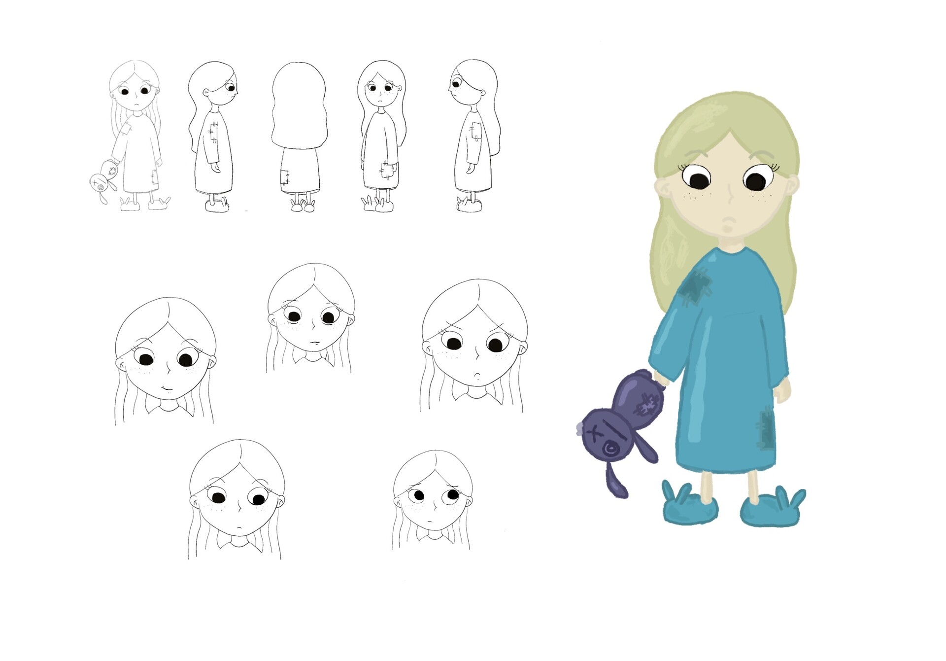 ArtStation - Cartoon sleepy girl