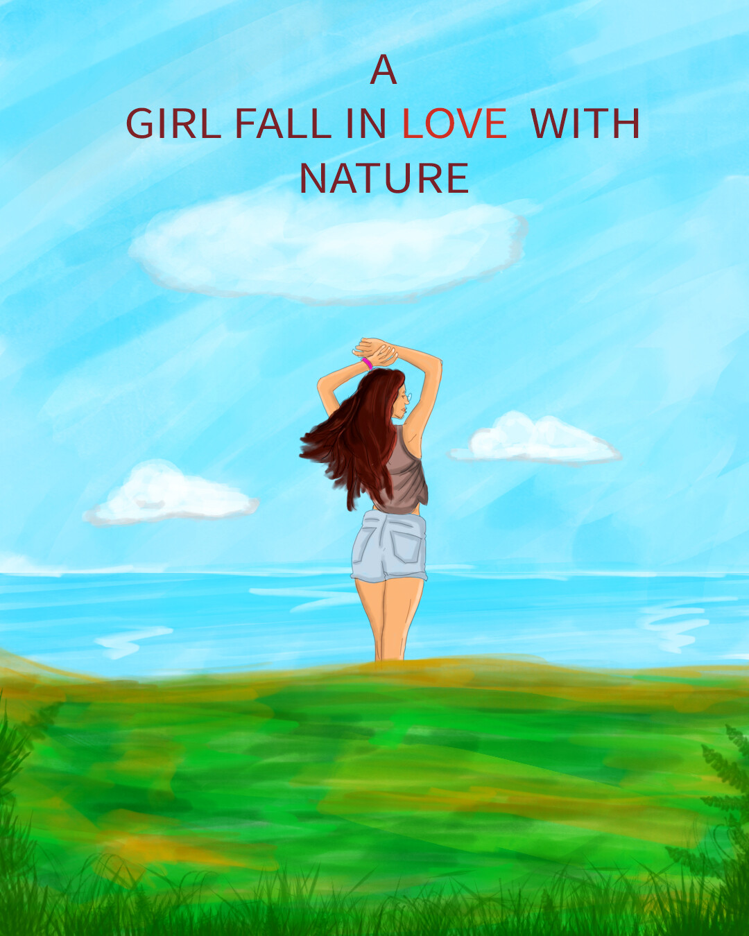 ArtStation - Illustration Art [ A GIRL FALL IN LOVE WITH NATURE ]