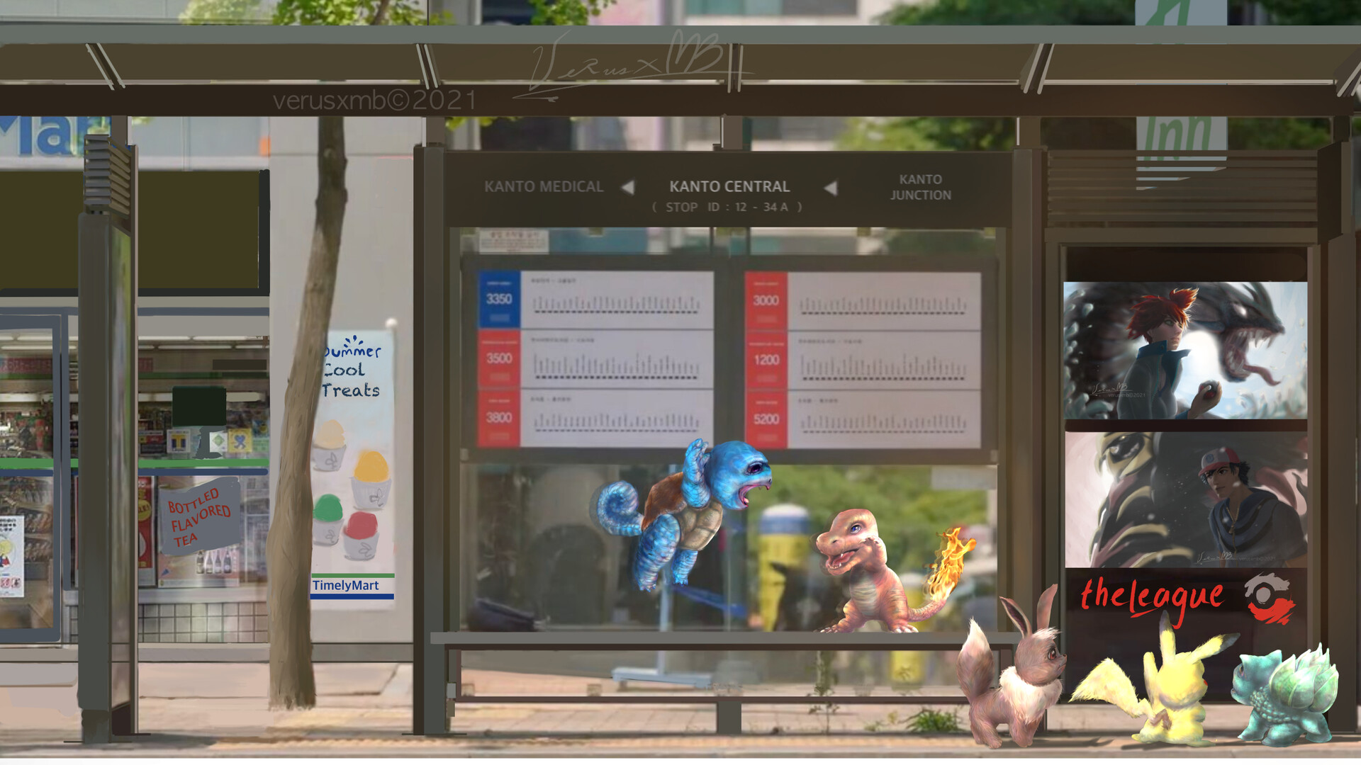 ArtStation - Pokemon Bus Stop
