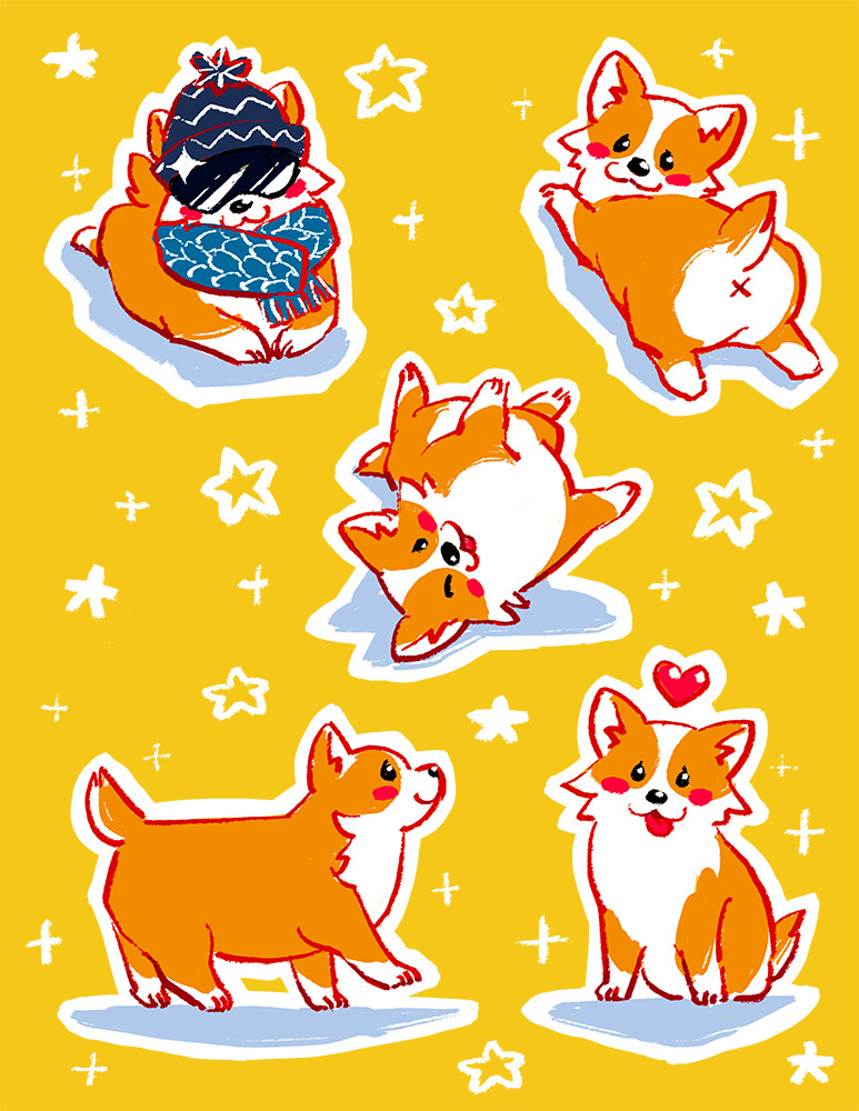 ArtStation - Corgi Stickers