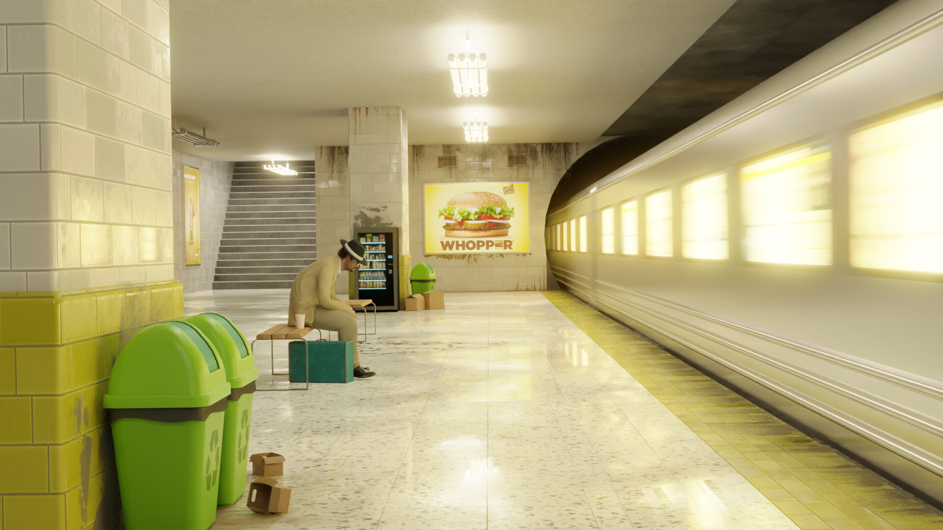 ArtStation - Almost empty subway