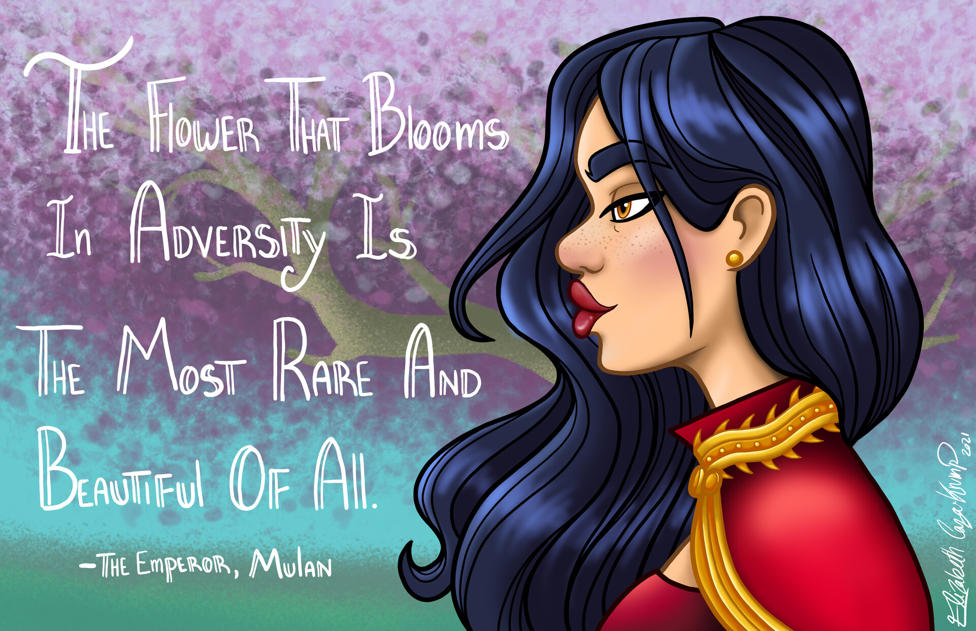 ArtStation - Mulan: Blooming Flower