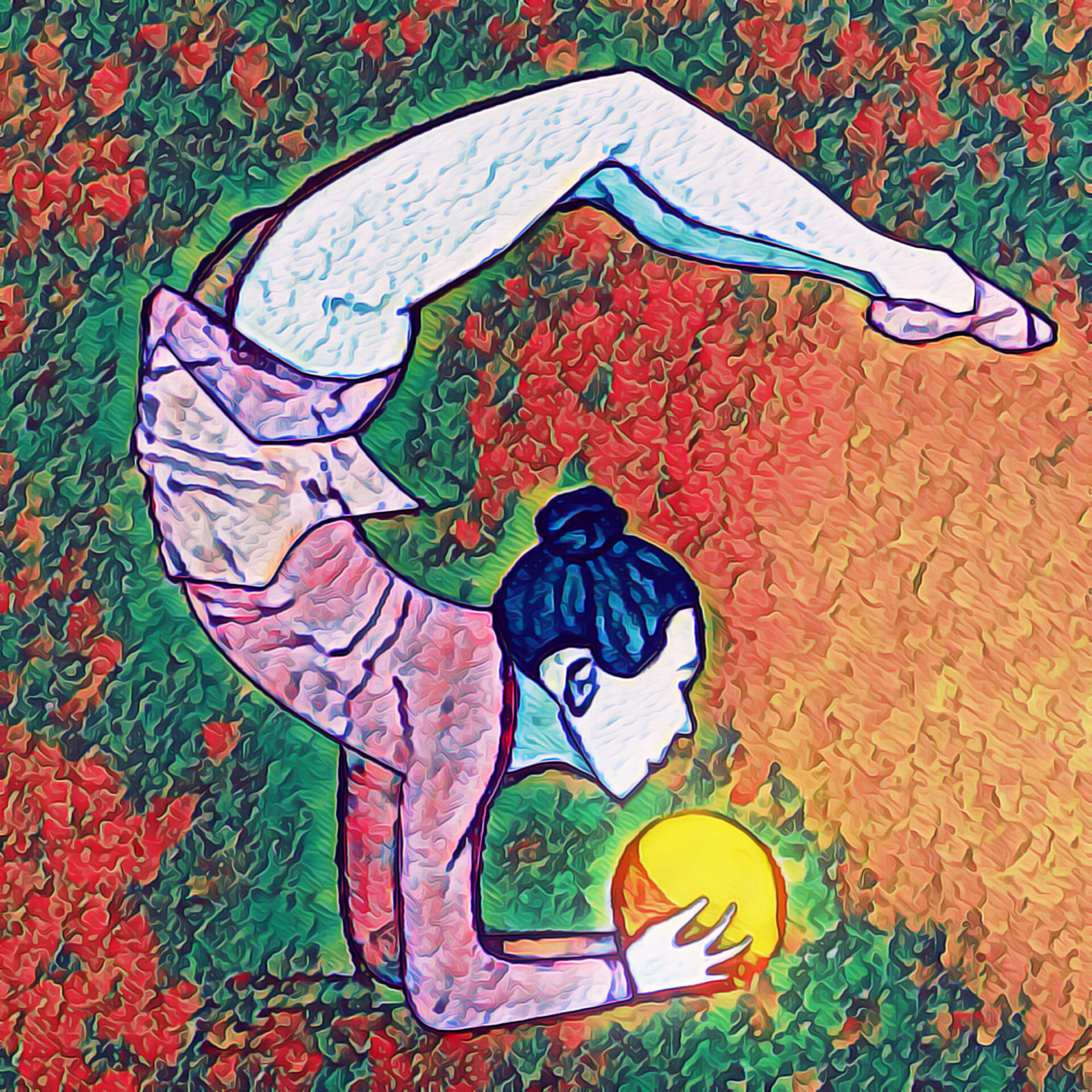 Helen Adamovich - Girl with the sun in her hands on the field of roses