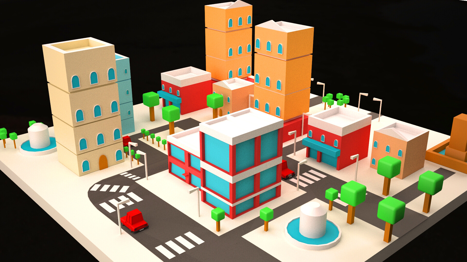 ArtStation - Low Poly city