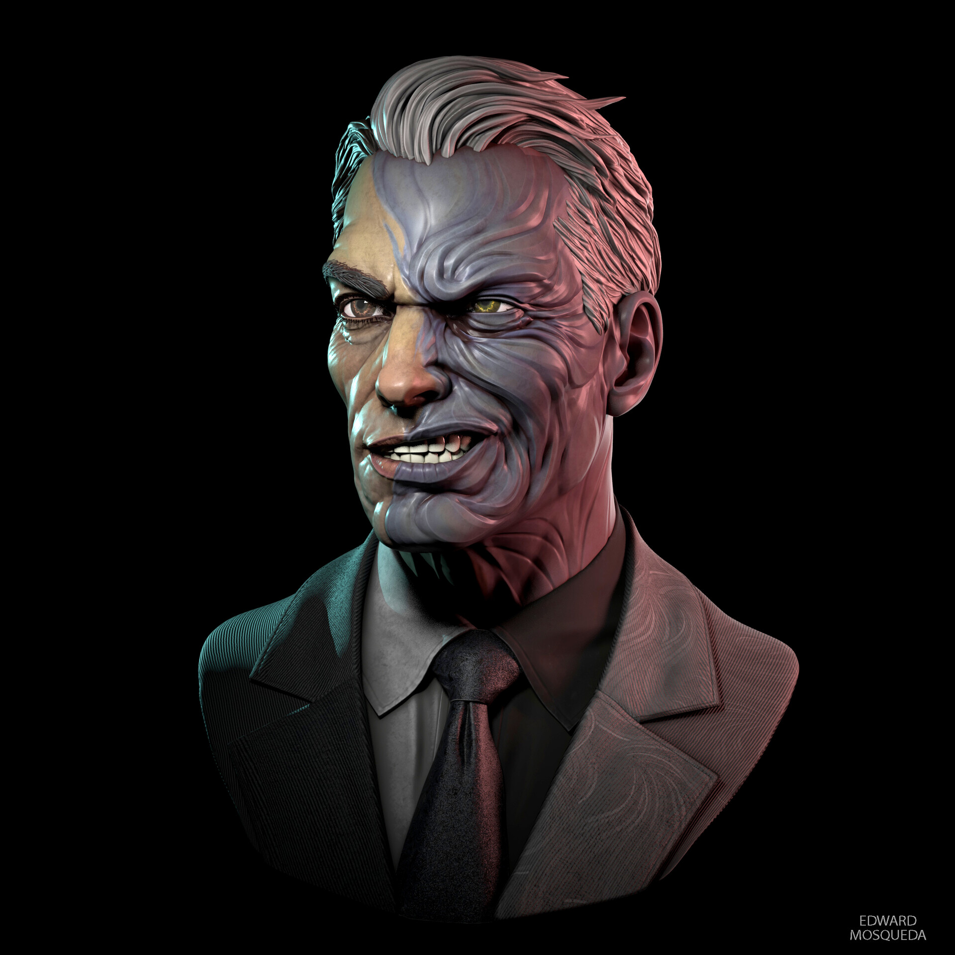 two face drawing realistic