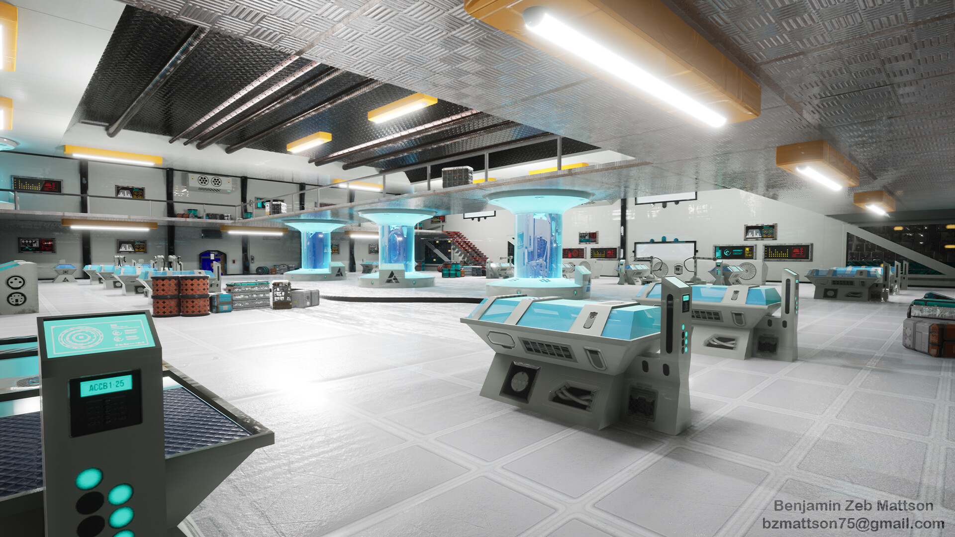 futuristic sci fi laboratory