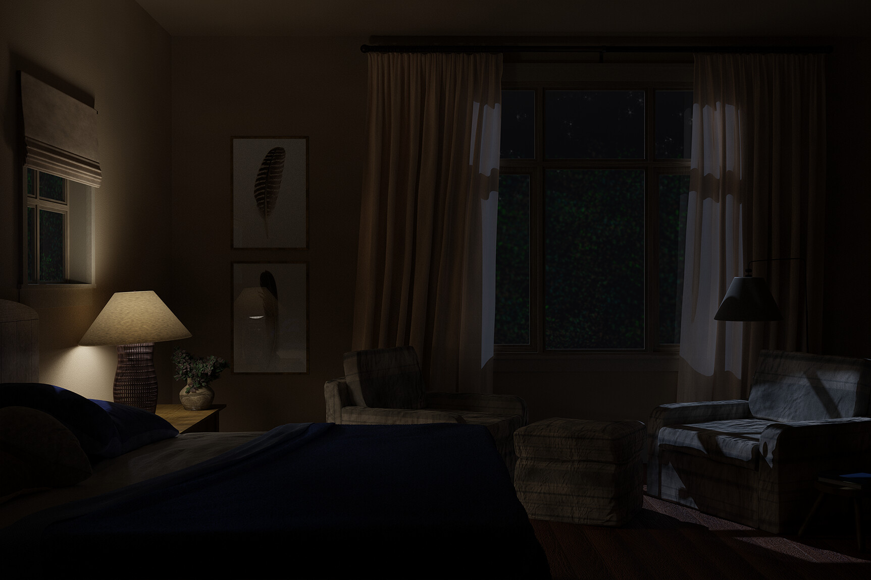ArtStation - Bedroom at Night