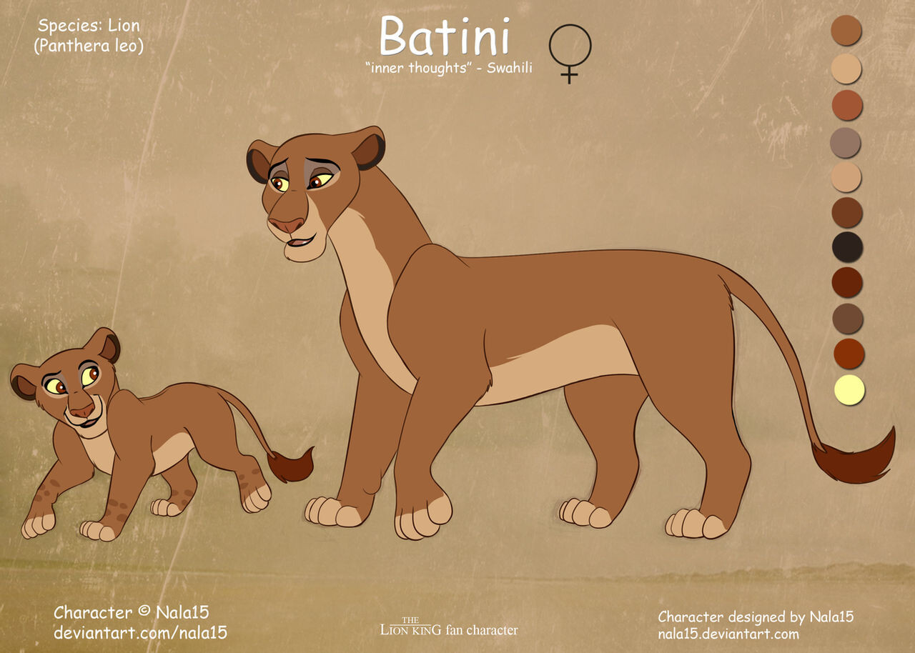 Nala15 - Betrothed and Brothers - TLK Character Reference Sheets