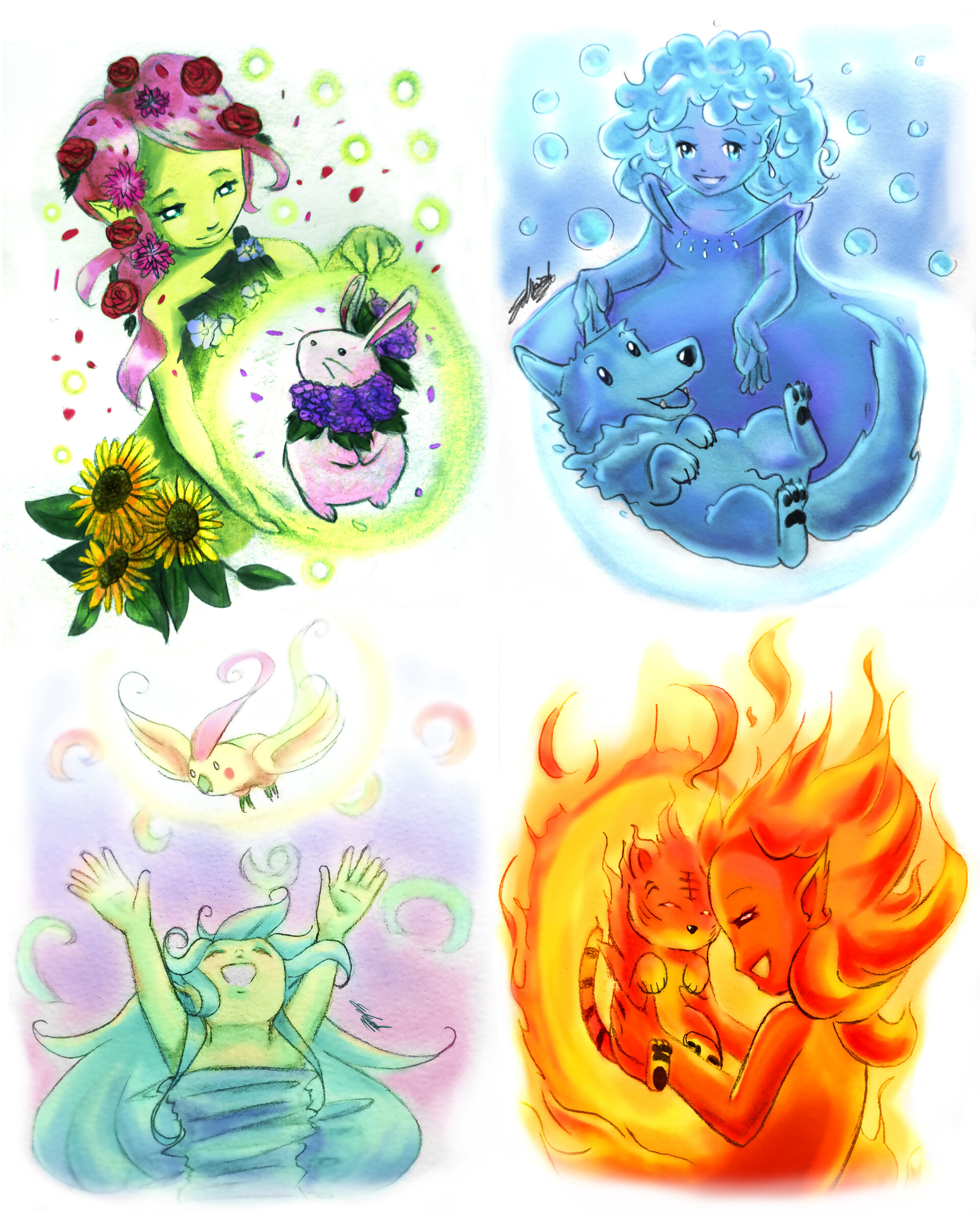 ArtStation - Elemental Nymphs