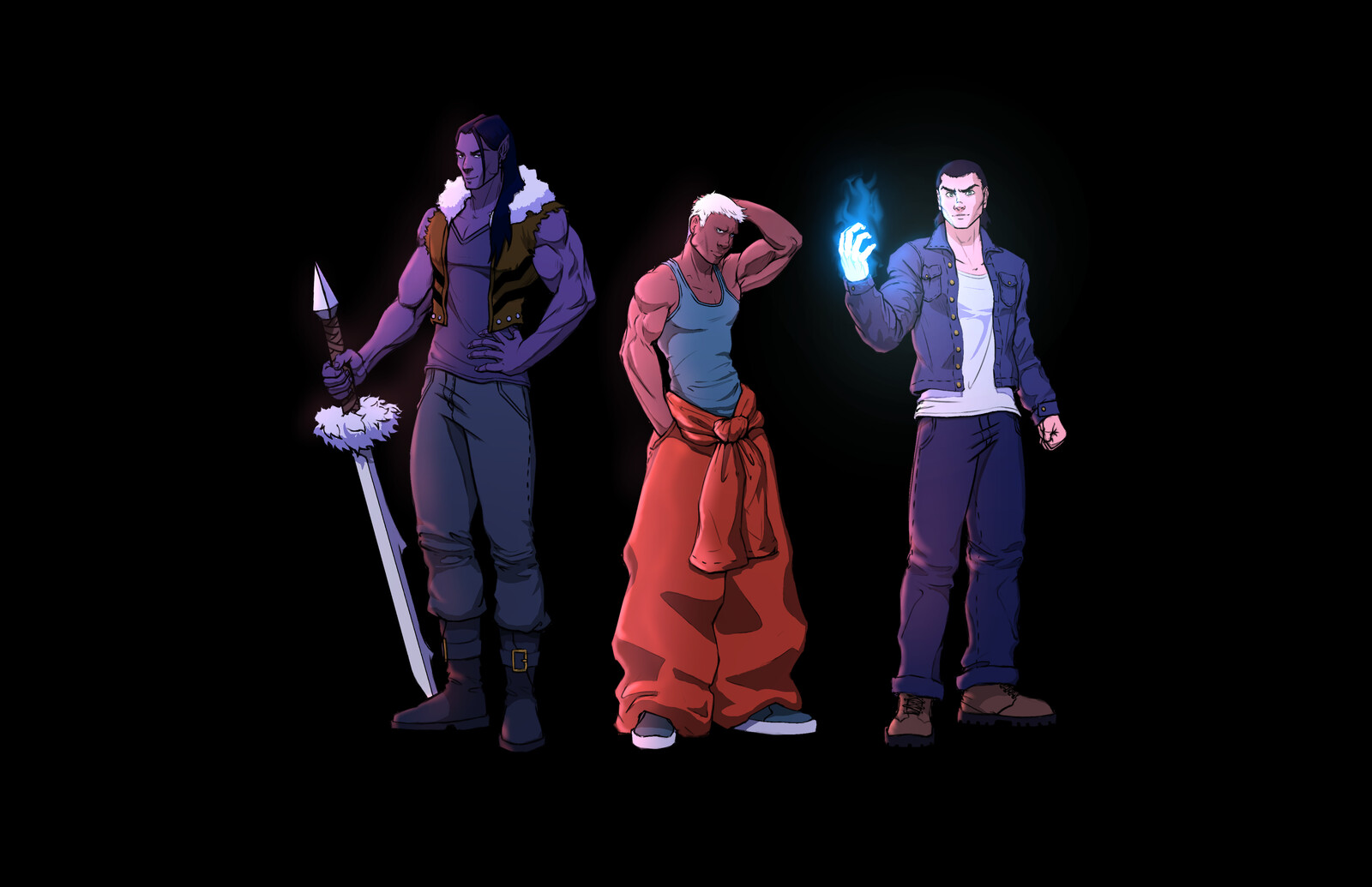 MakiGuy - Cell shaded Character line up and renderings