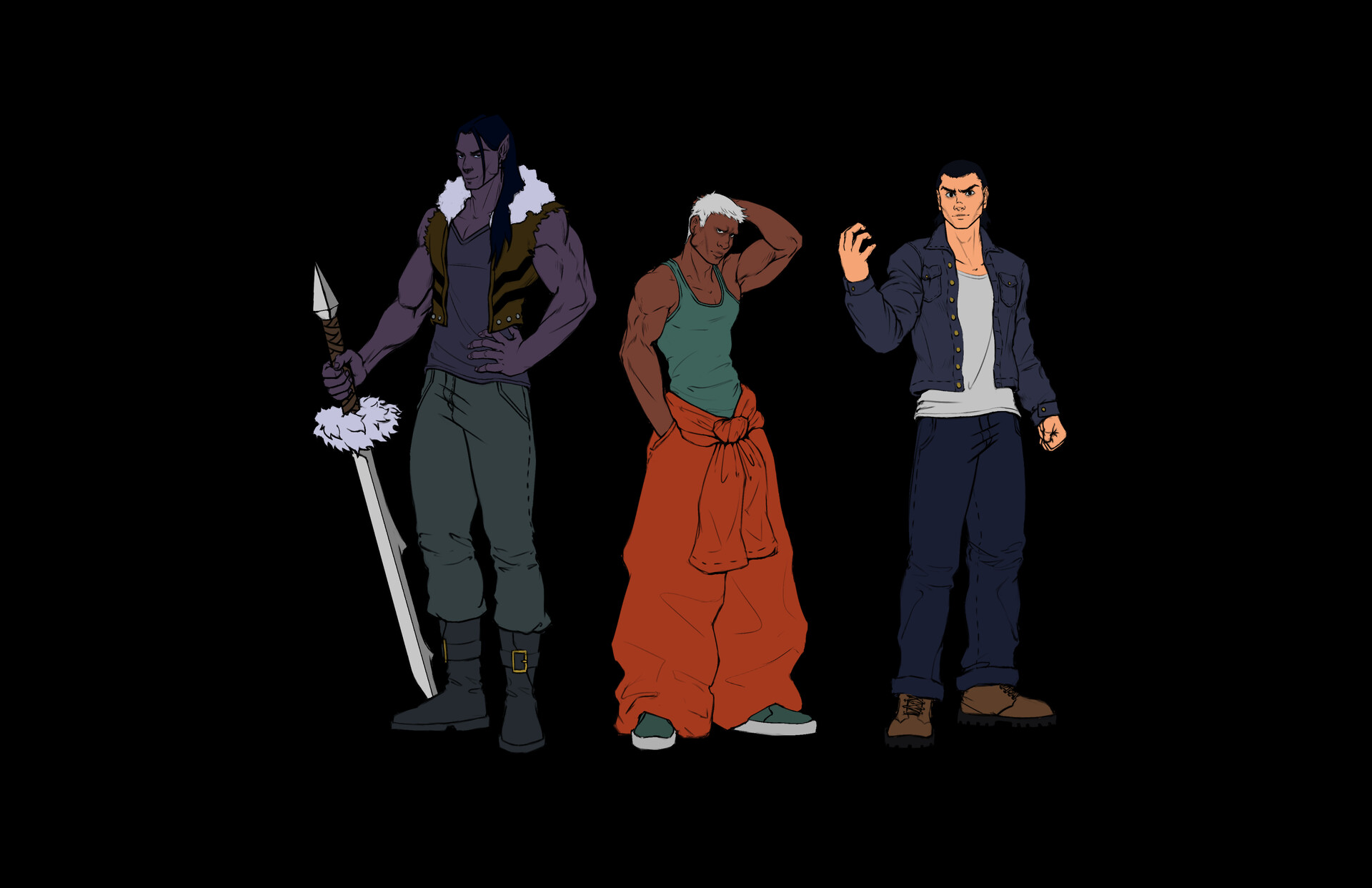 MakiGuy - Cell shaded Character line up and renderings