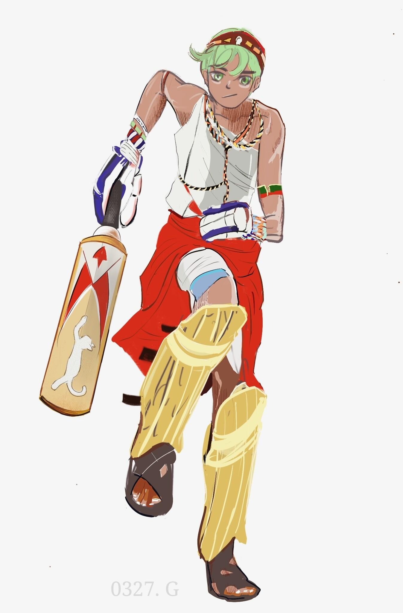 ArtStation - Exotic boy playing cricket