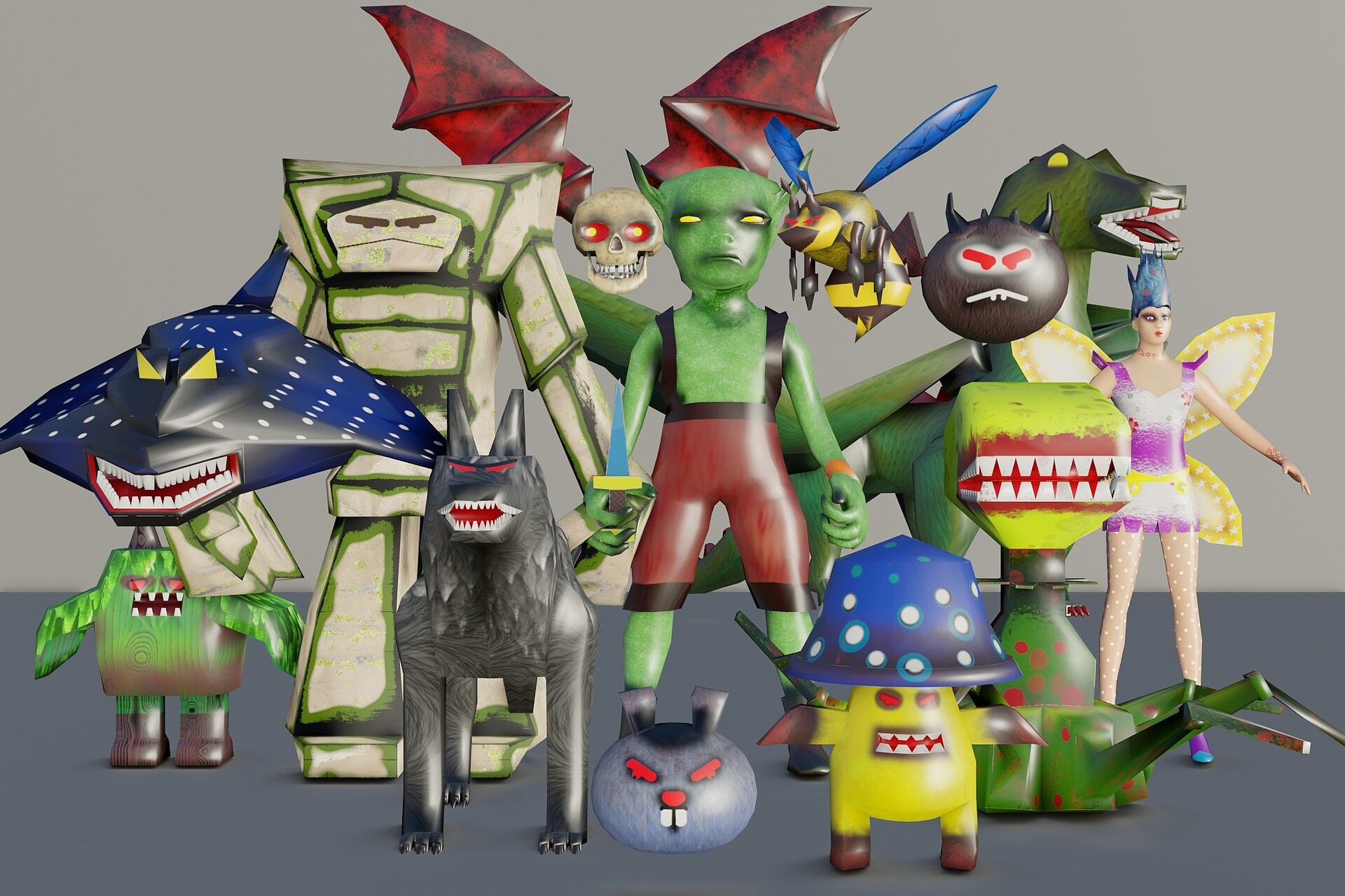 Elena Agarkova - Forest creature . Low poly game characters