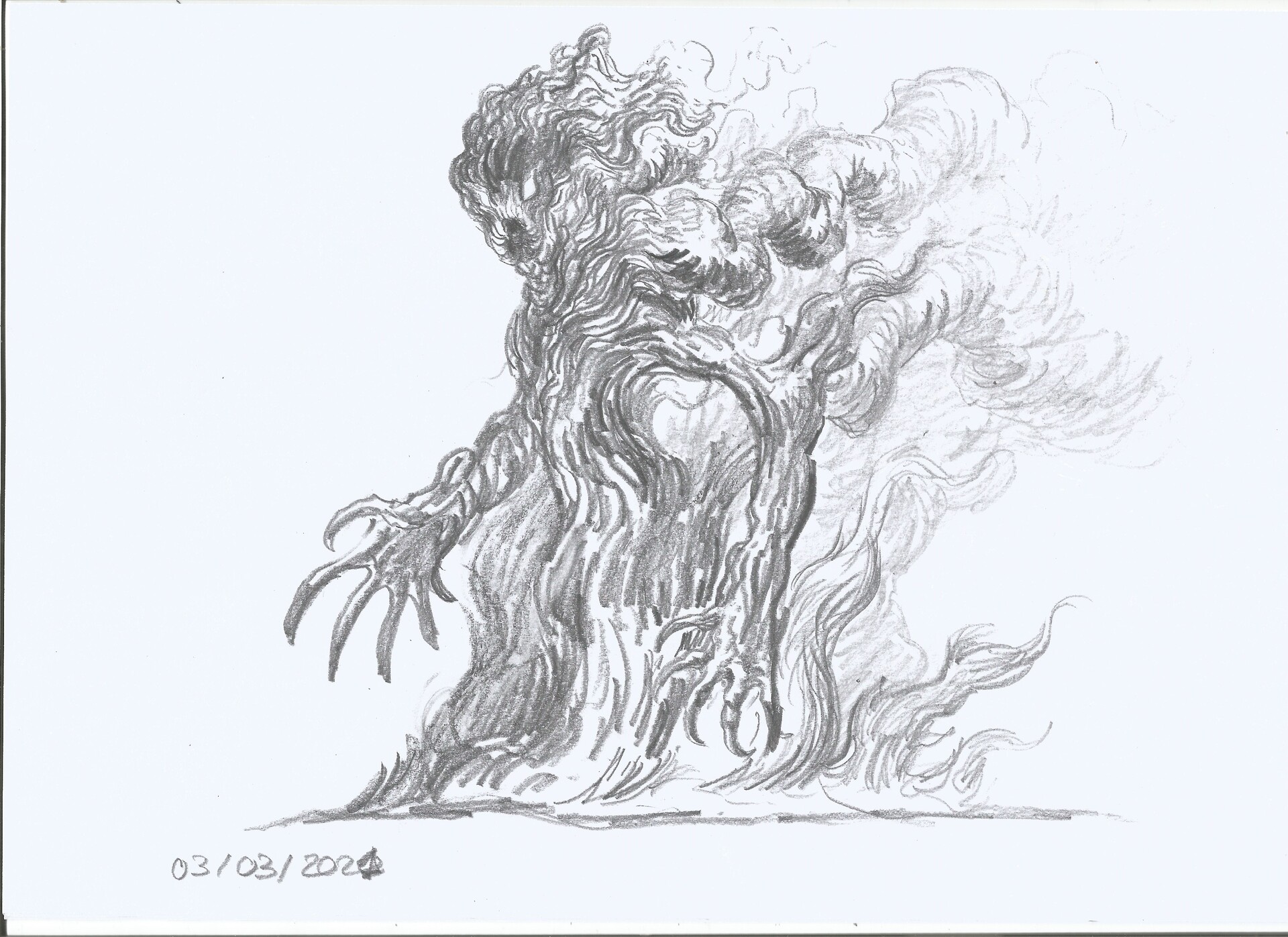 how to draw the fire elemental