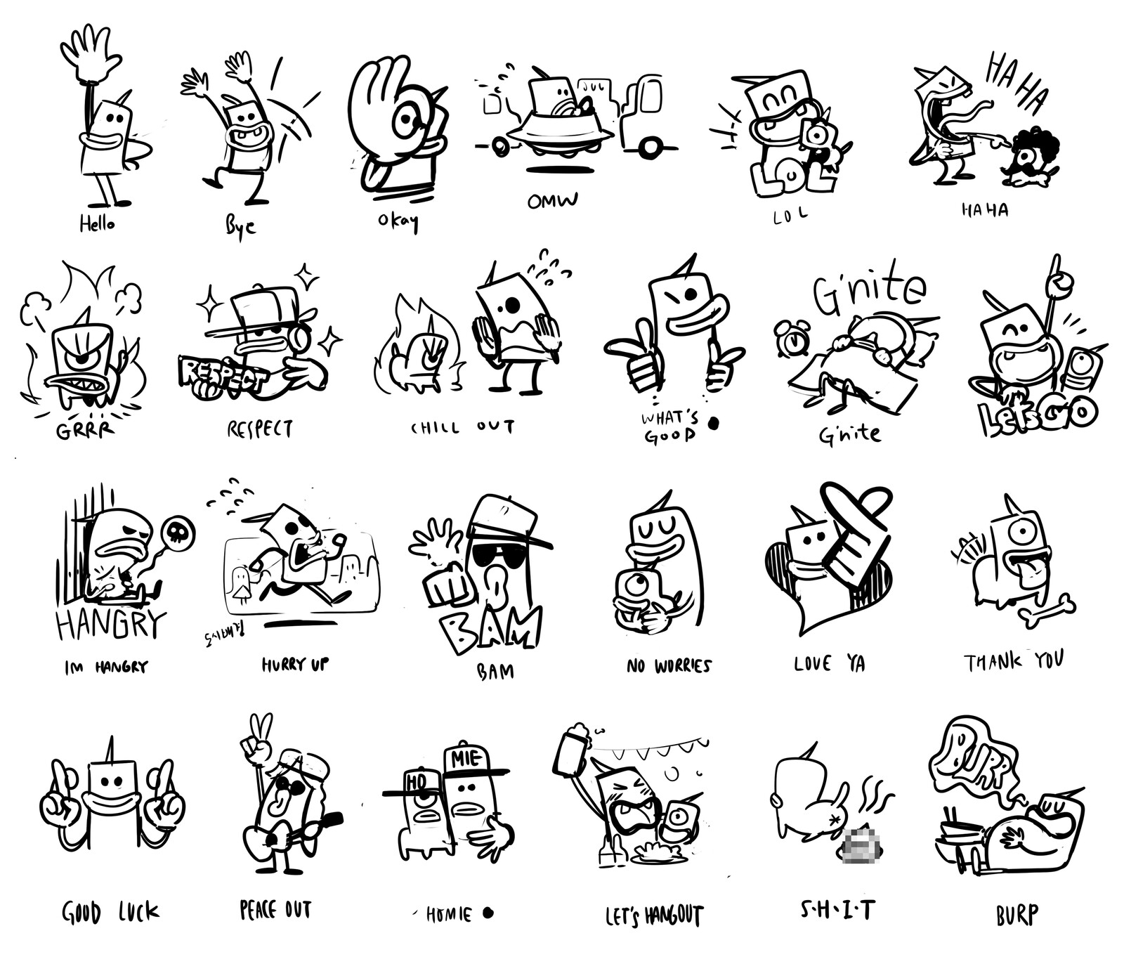 Kyounghwan Yoon - 'OKI and DOKI' Messenger Sticker Project