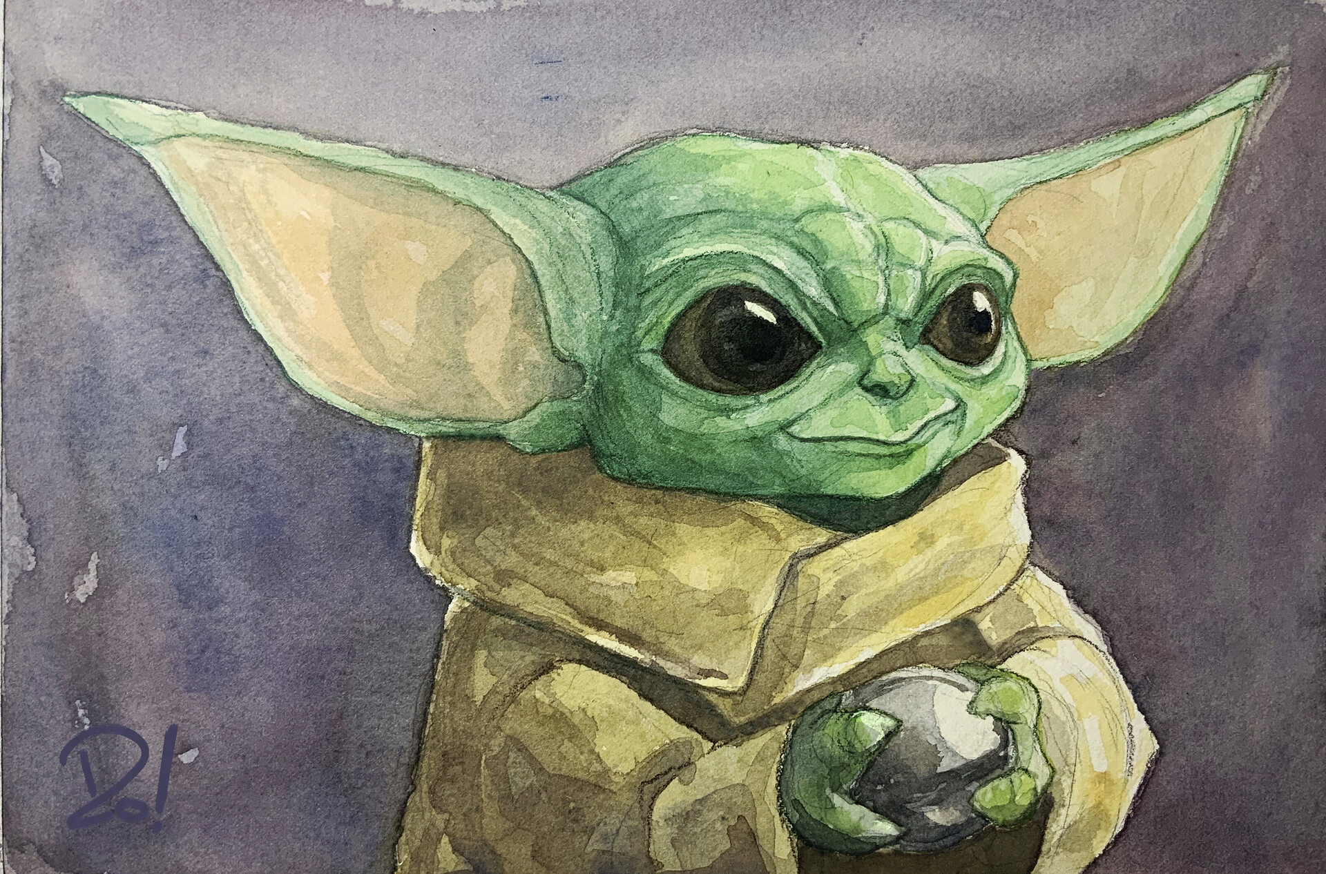 ArtStation - Watercolor Grogu