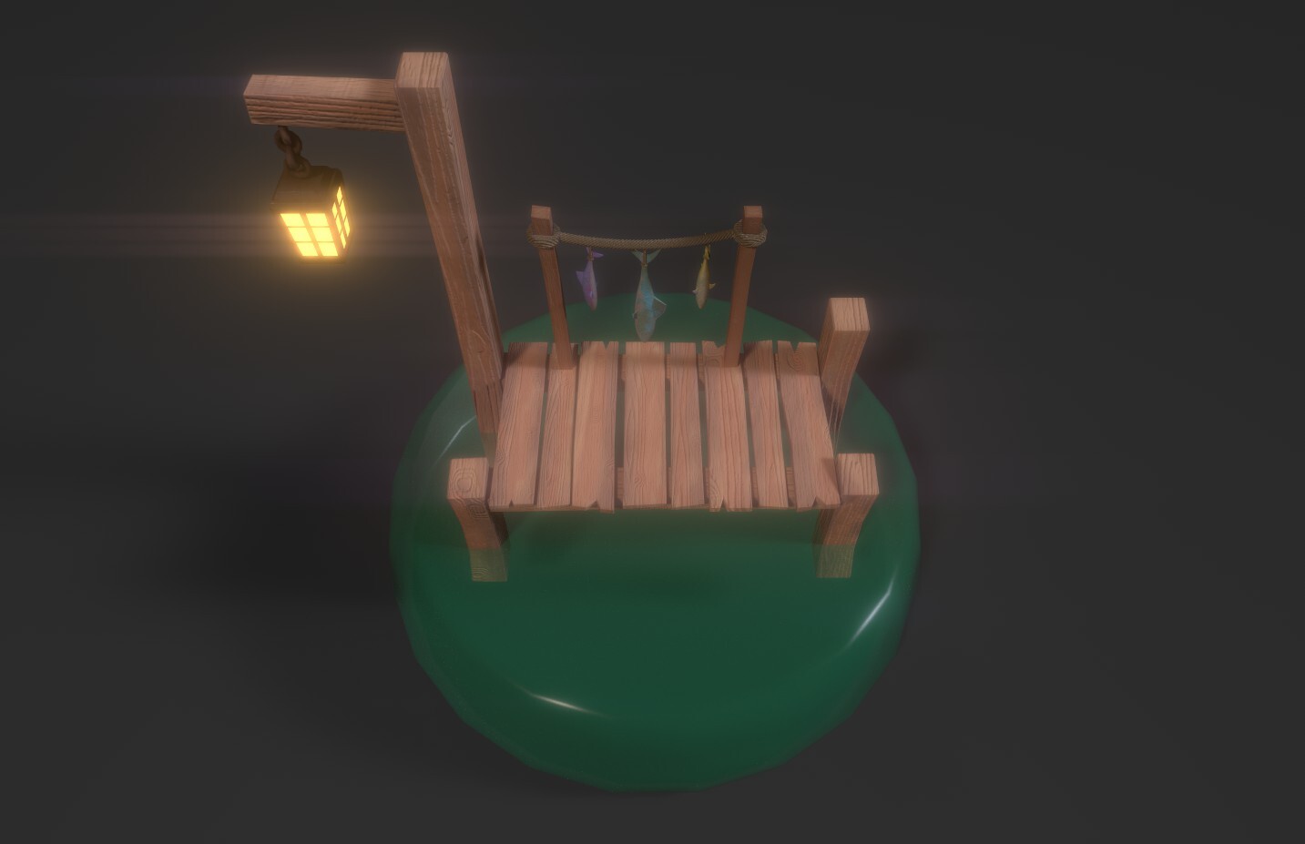 Boris Boiko - Simple low-poly handpainted stylized pier