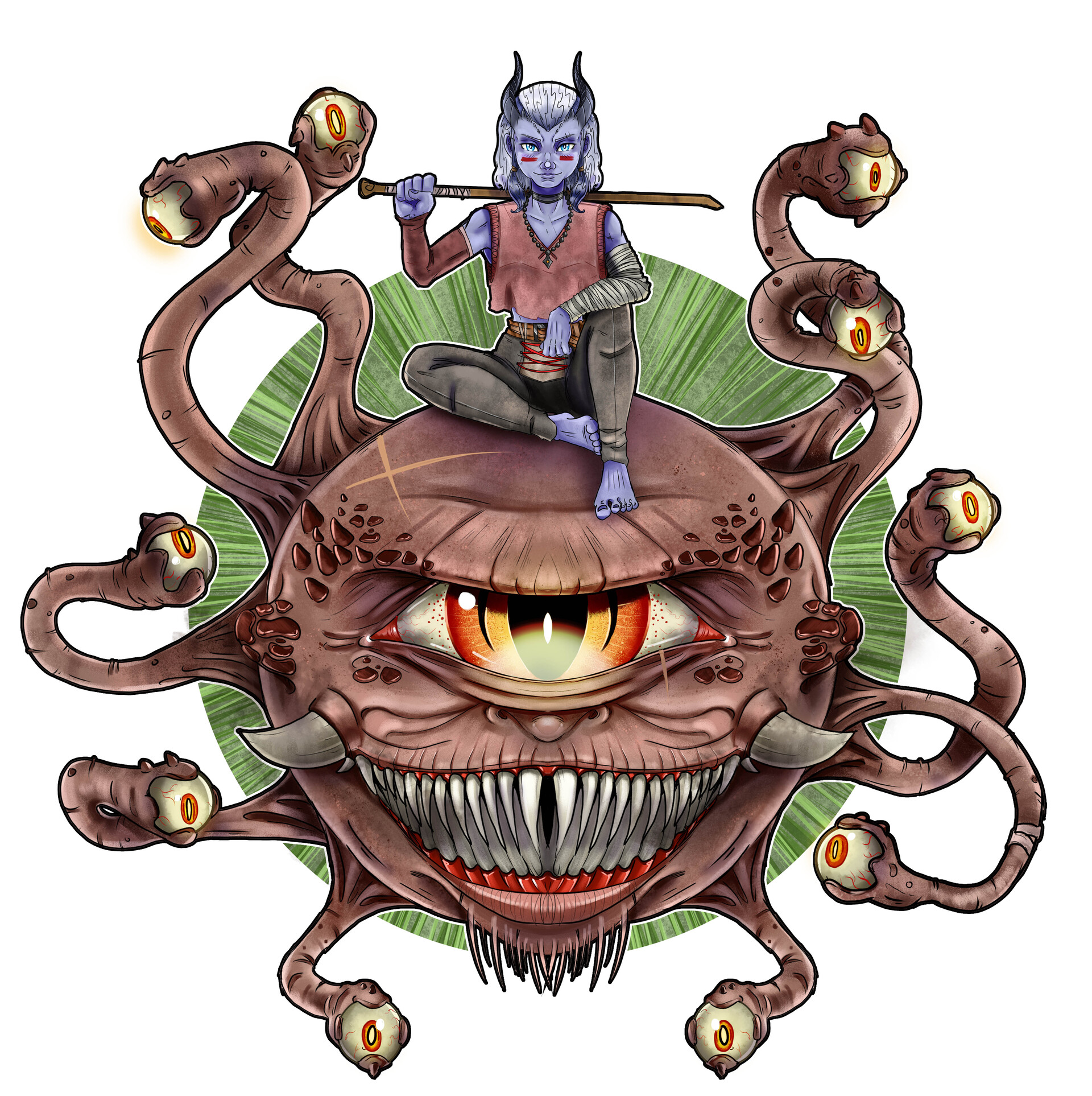 ArtStation - The Beholder and the Tieffling!