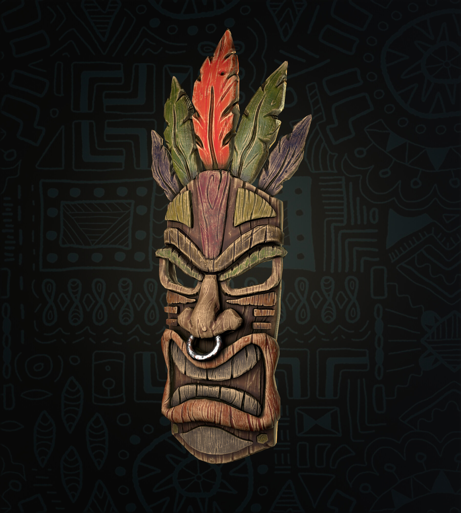 ArtStation - Polynesian wood mask